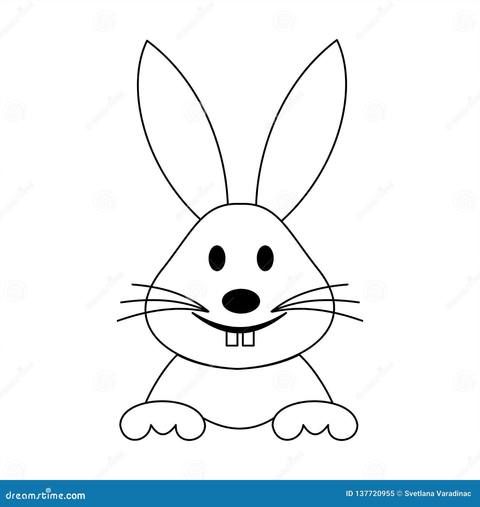 Single Easter Bunny Horizontal Banner. Stock Vector - Illustration of ...