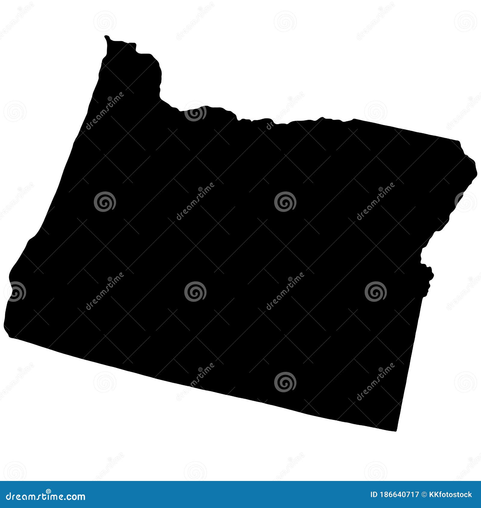 Oregon State Map Black Silhouette Illustration Cartoon Vector ...