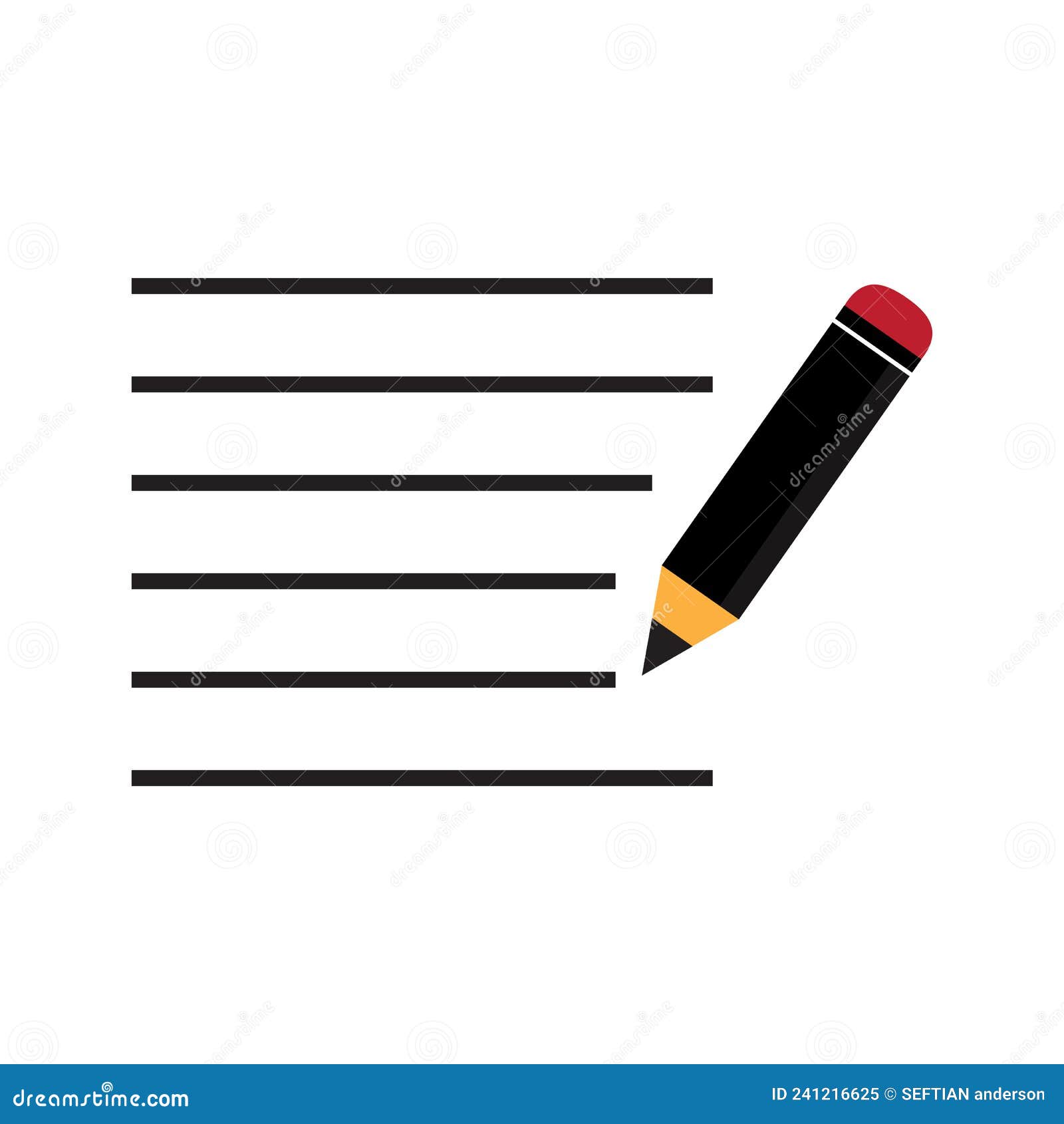 Vector Graphic Illustration of a Pencil Writing Stock Vector ...