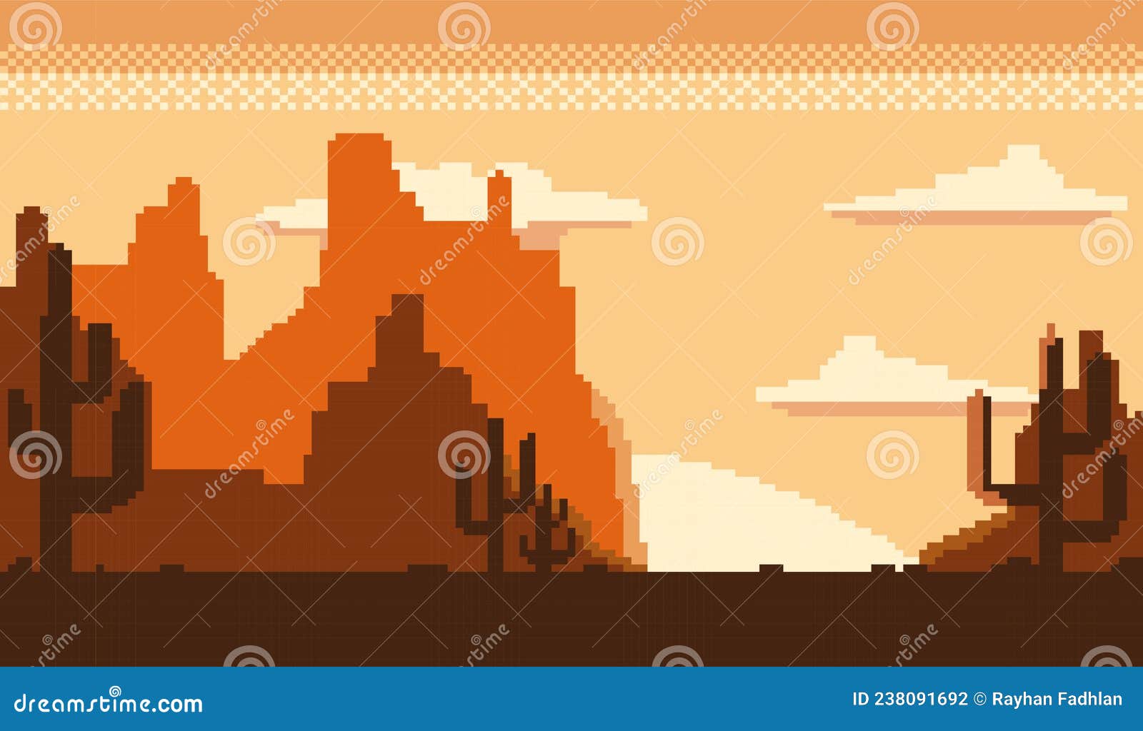 Vector Graphic Illustration of Pixel Art Desert Stock Vector ...