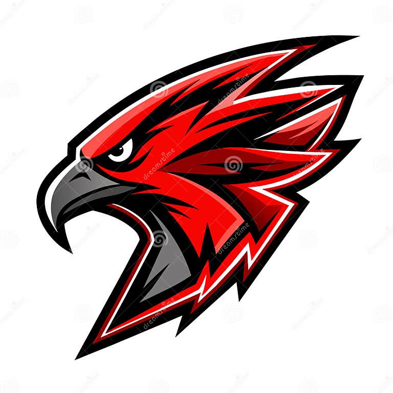 A Vector Graphic Illustration of a Red Falcon Head, Red Falcon Logo ...