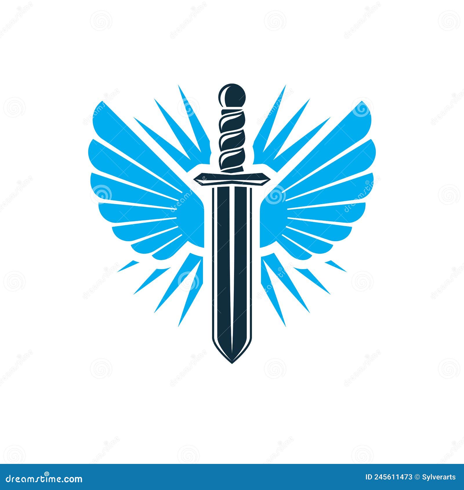 Vector Graphic Illustration of Sword Created with Bird Wings, Battle ...