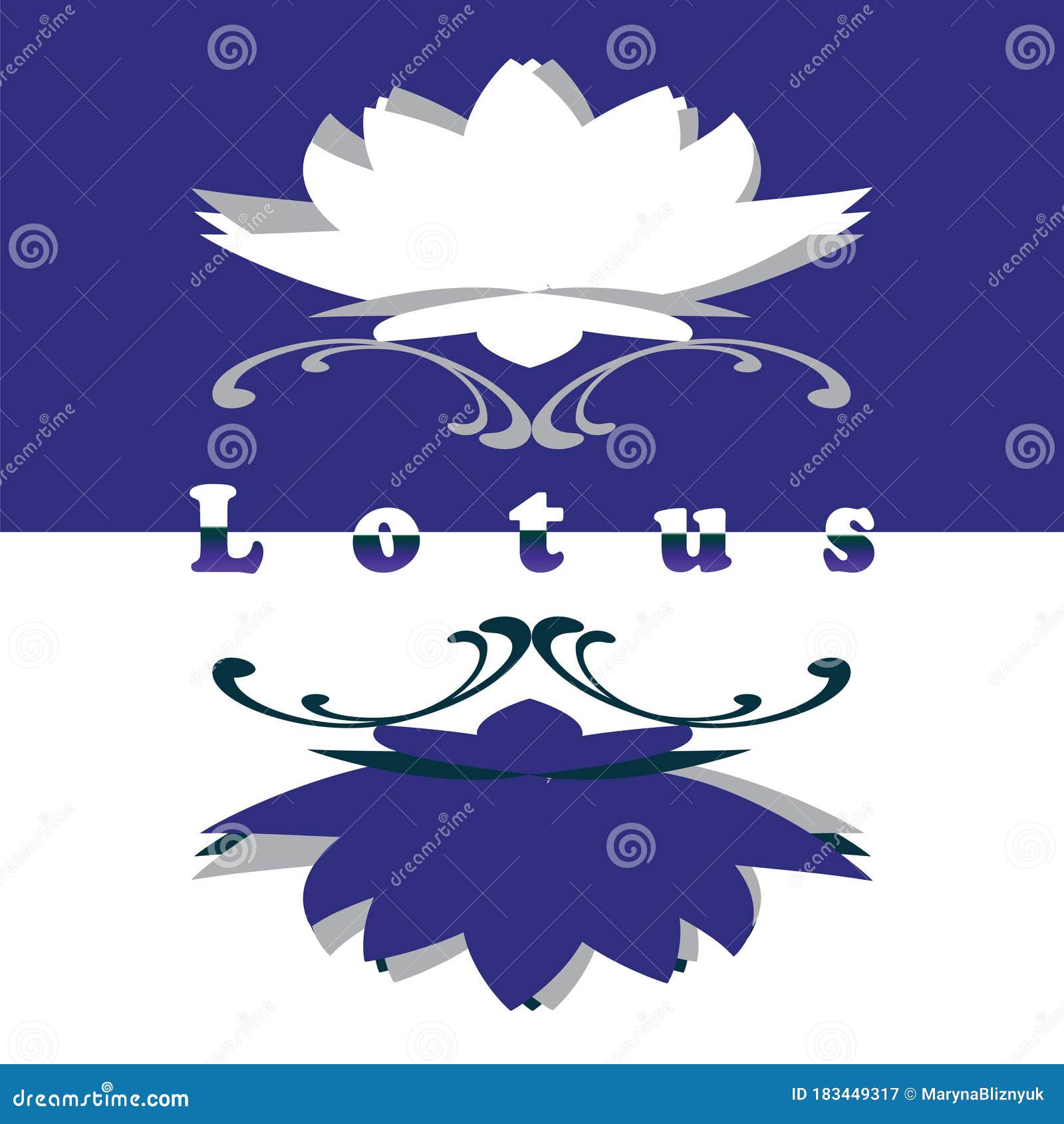 Vector Graphic Image of Blue and White Lotus Stock Illustration ...