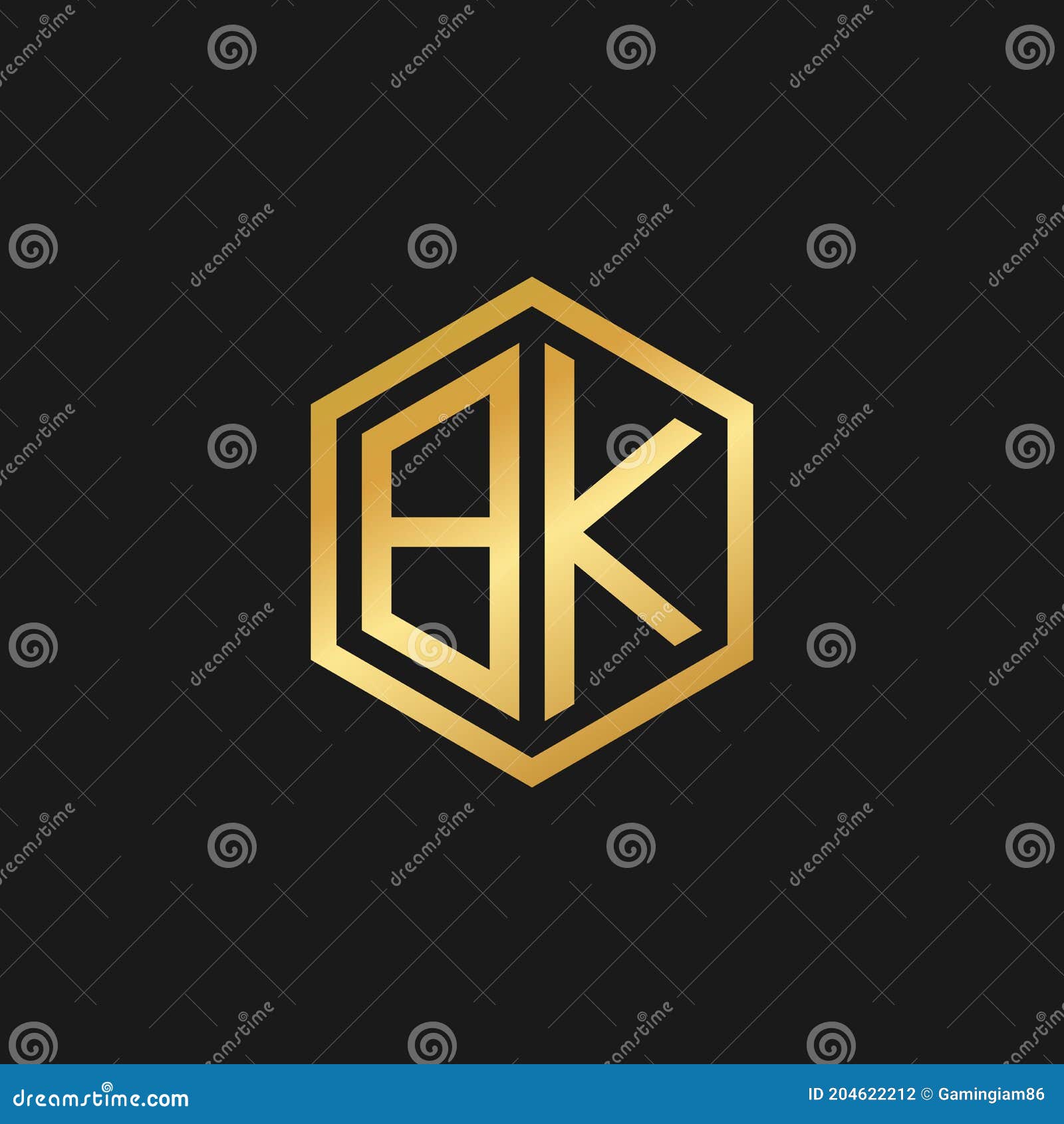 Vector Graphic Initials Letter BK Logo Design Template Stock Vector ...