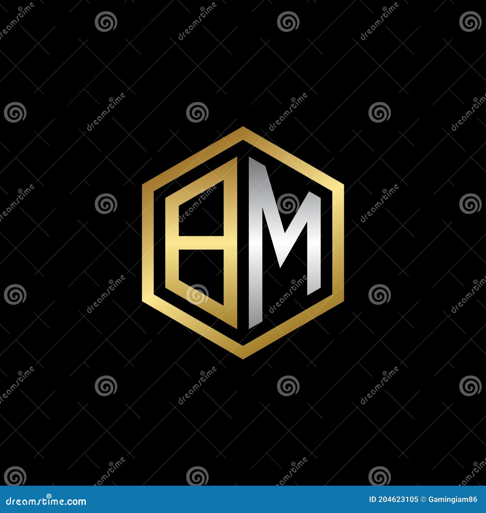 Vector Graphic Initials Letter BM Logo Design Template Stock Vector ...