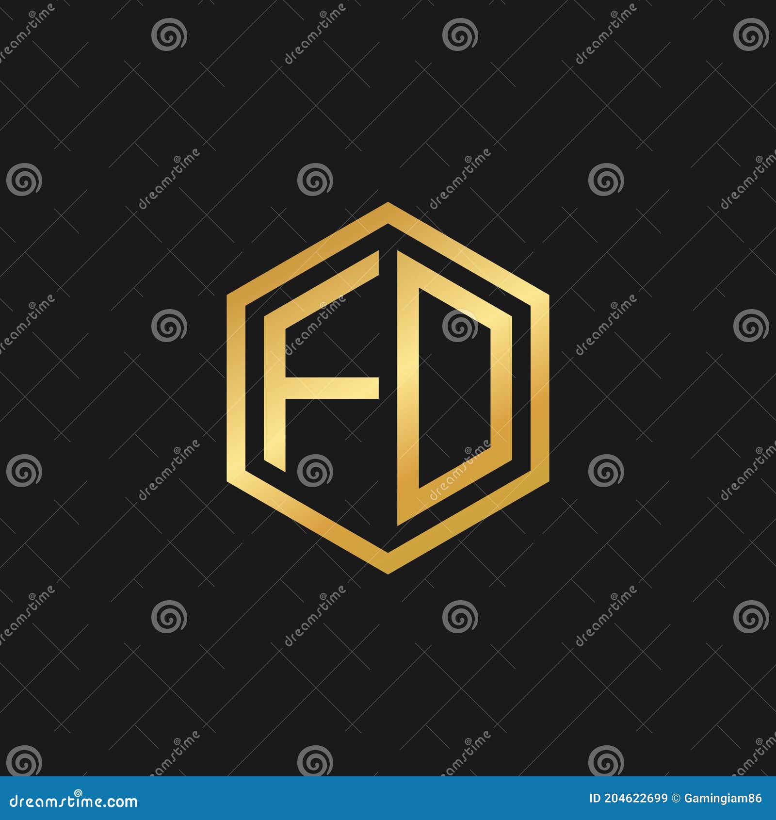 Vector Graphic Initials Letter FD Logo Design Template Stock Vector ...