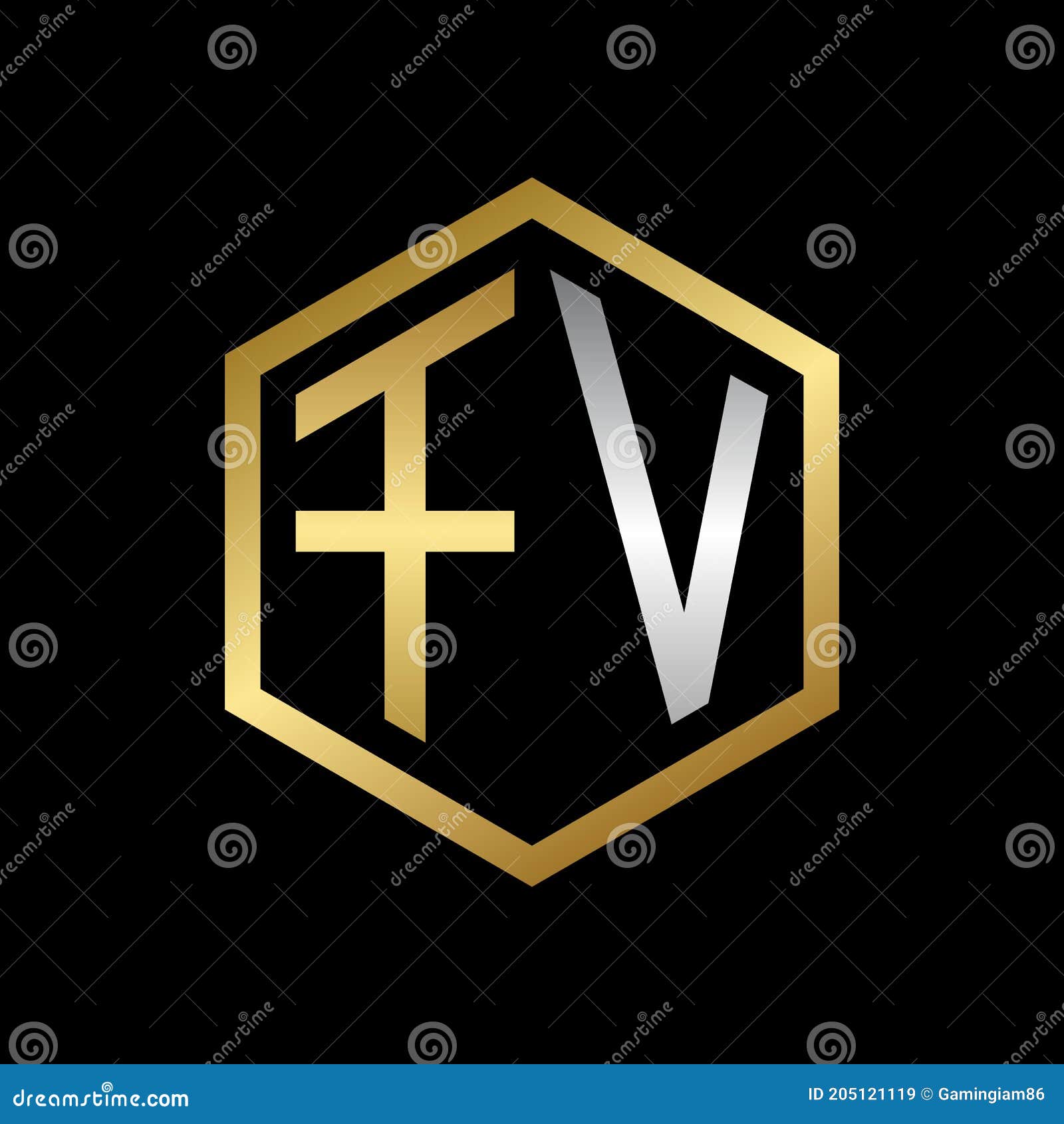 Vector Graphic Initials Letter FV Logo Design Template Stock Vector ...