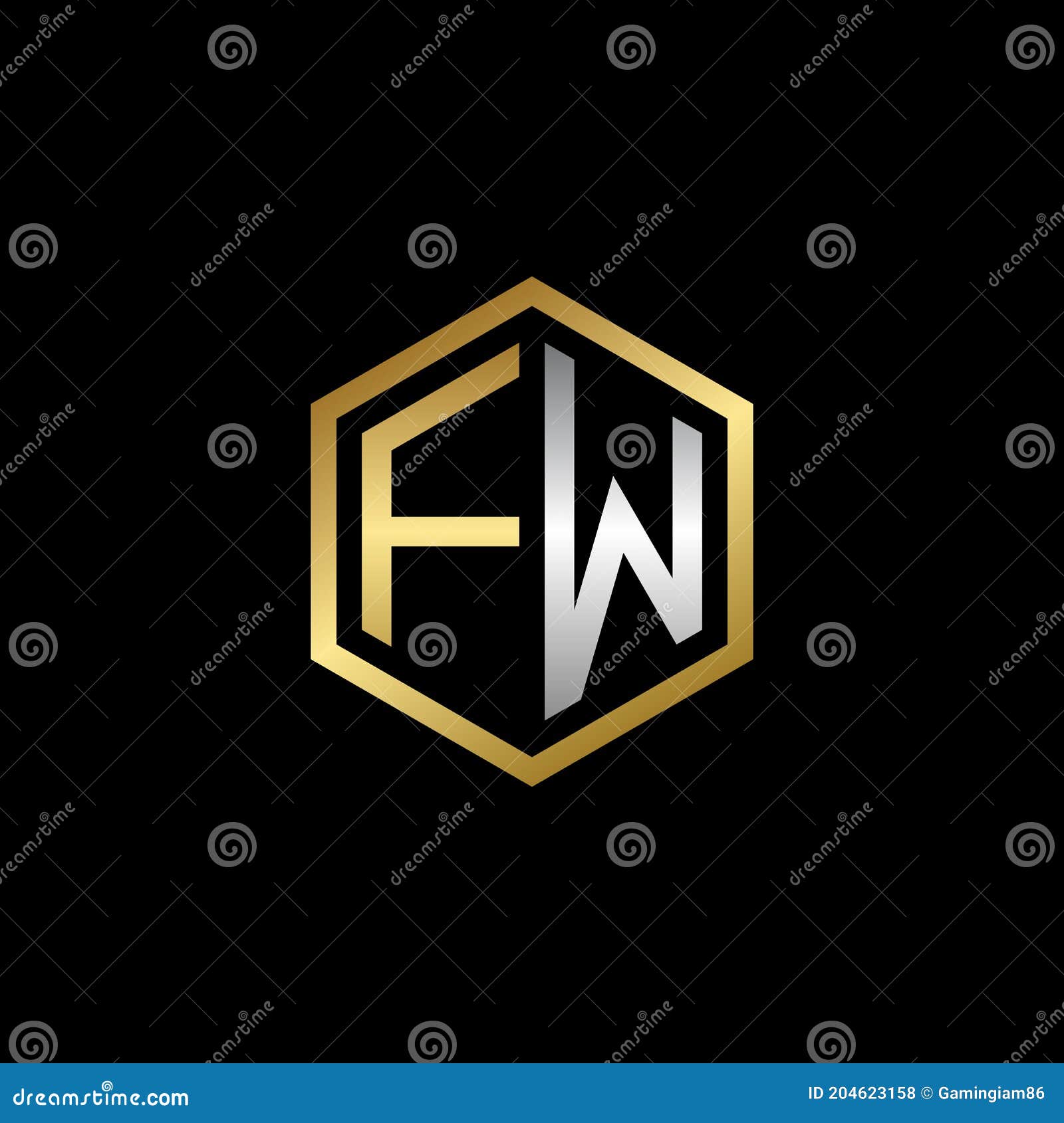 Vector Graphic Initials Letter FW Logo Design Template Stock Vector ...