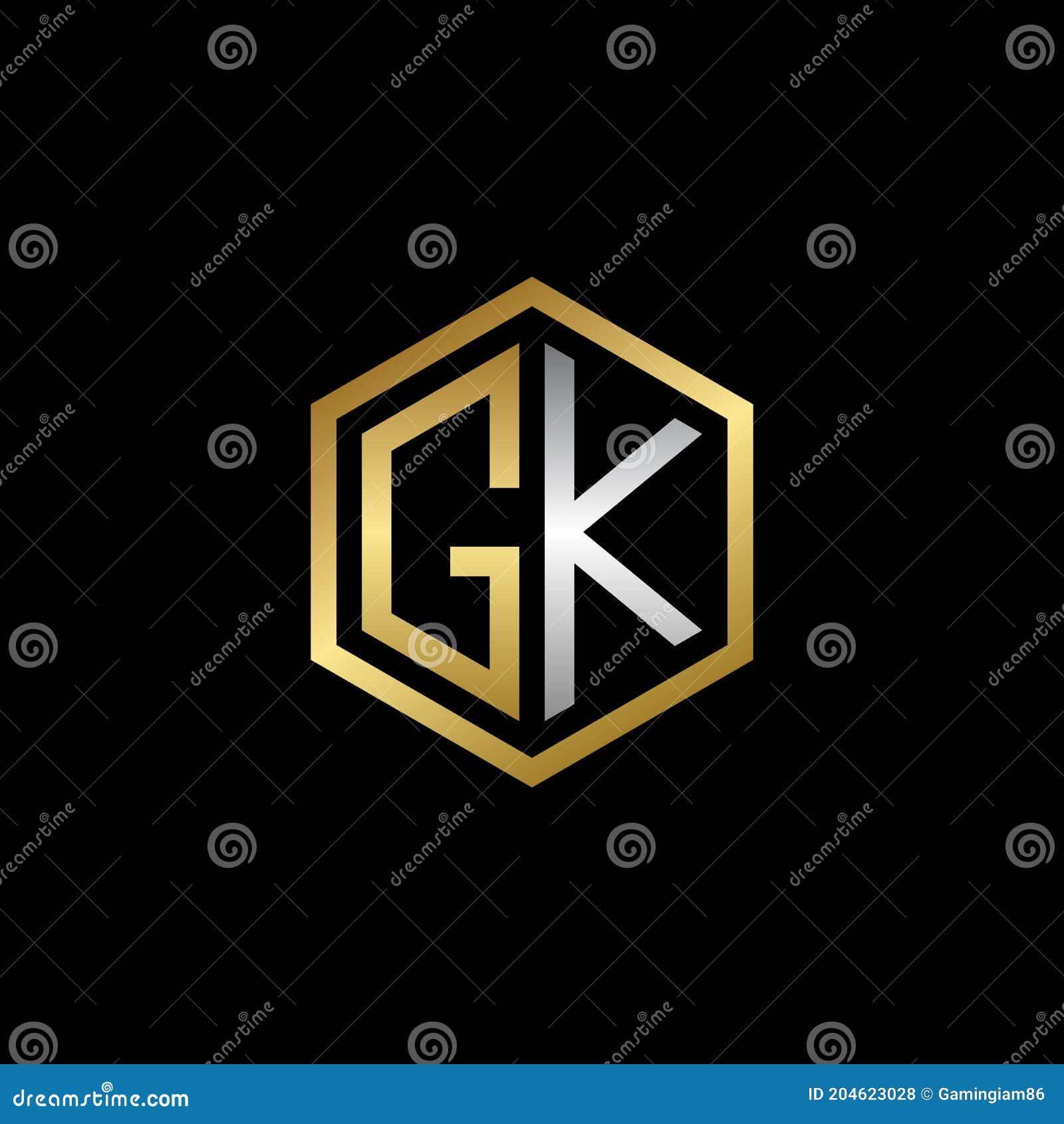 Vector Graphic Initials Letter GK Logo Design Template Stock Vector ...