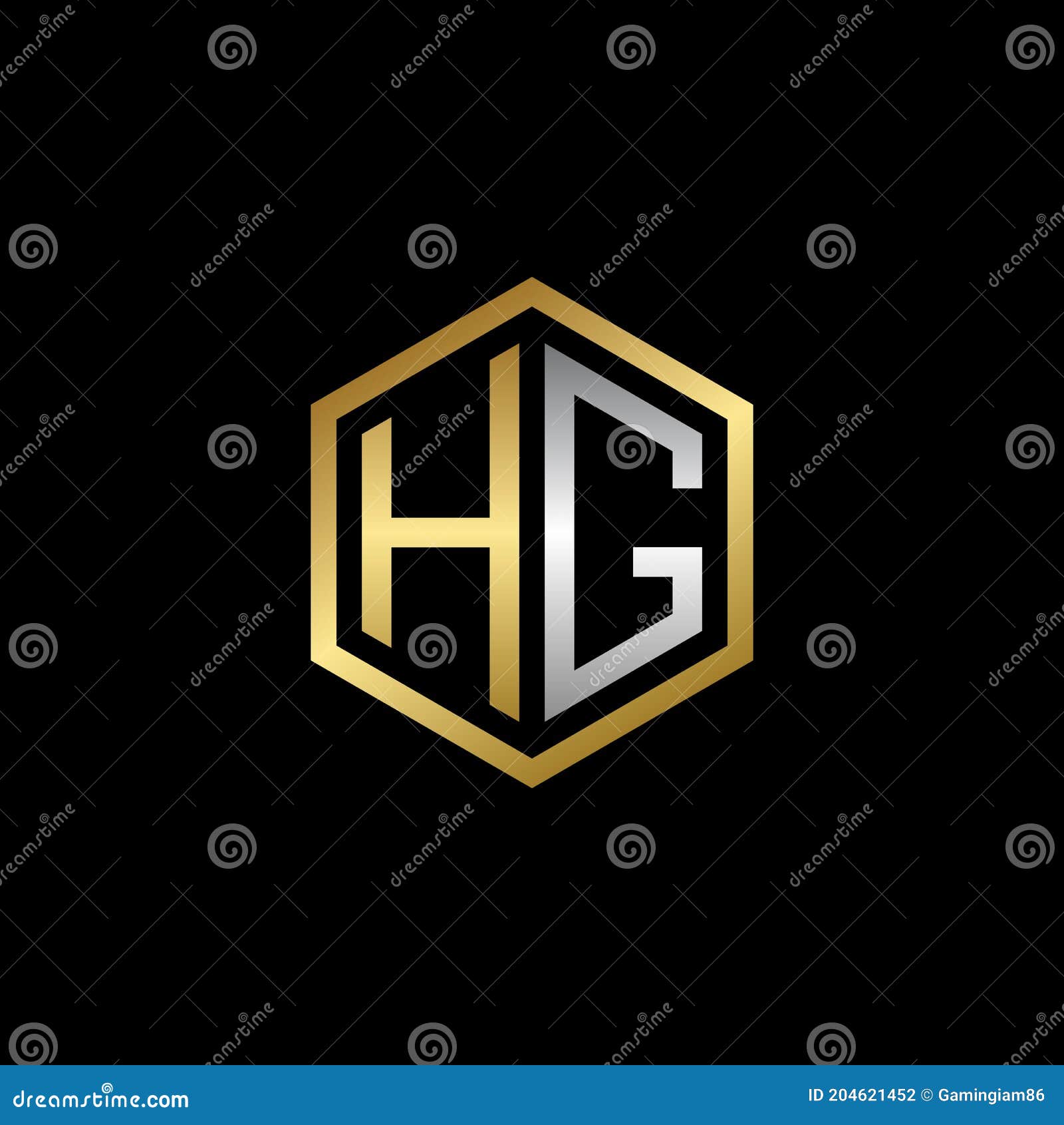 Vector Graphic Initials Letter HG Logo Design Template Stock Vector ...