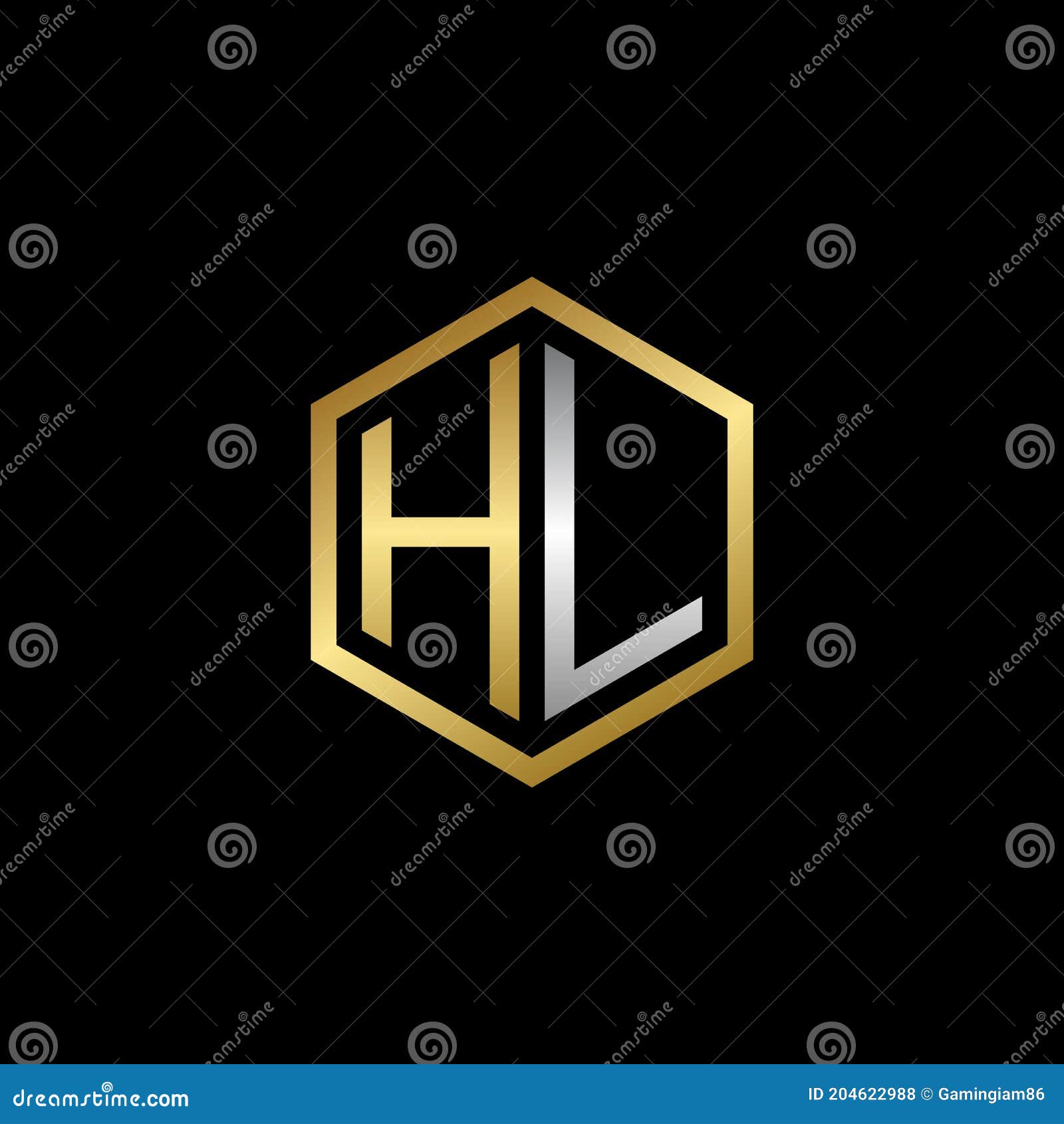 Vector Graphic Initials Letter HL Logo Design Template Stock Vector ...