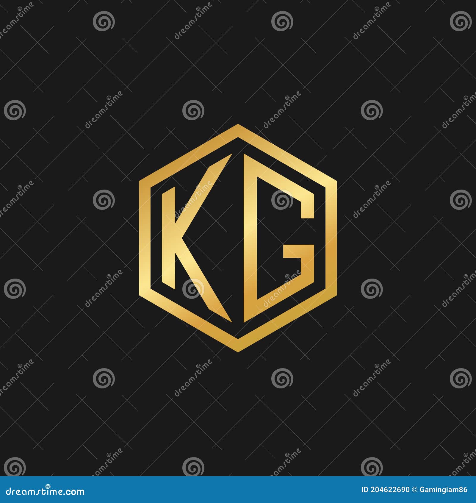 Vector Graphic Initials Letter KG Logo Design Template Stock Vector ...