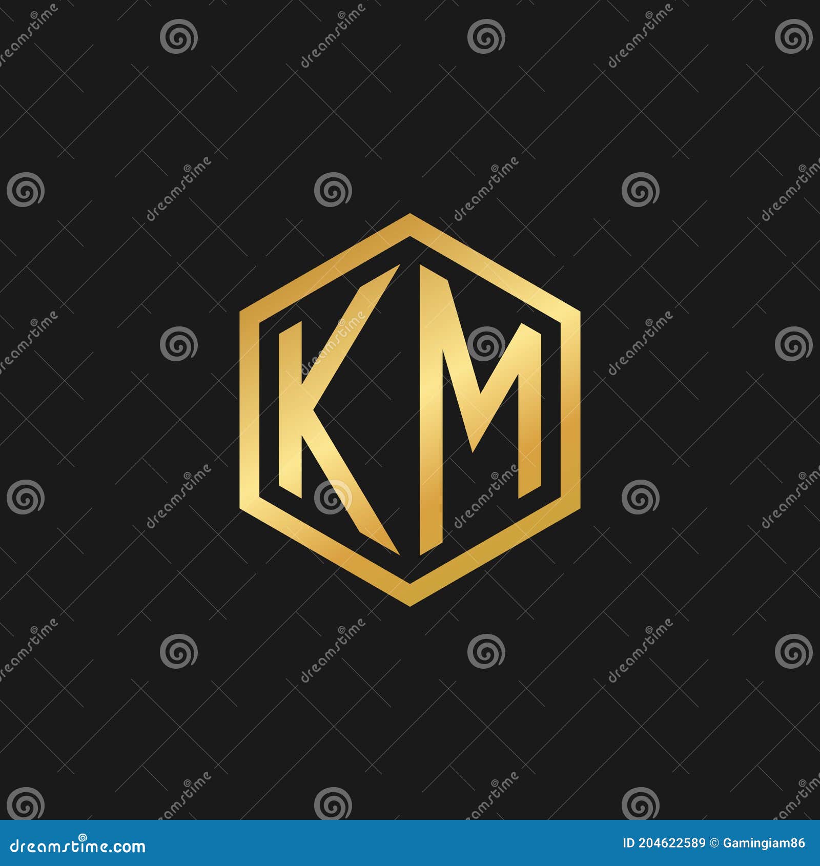 Vector Graphic Initials Letter KM Logo Design Template Stock Vector ...