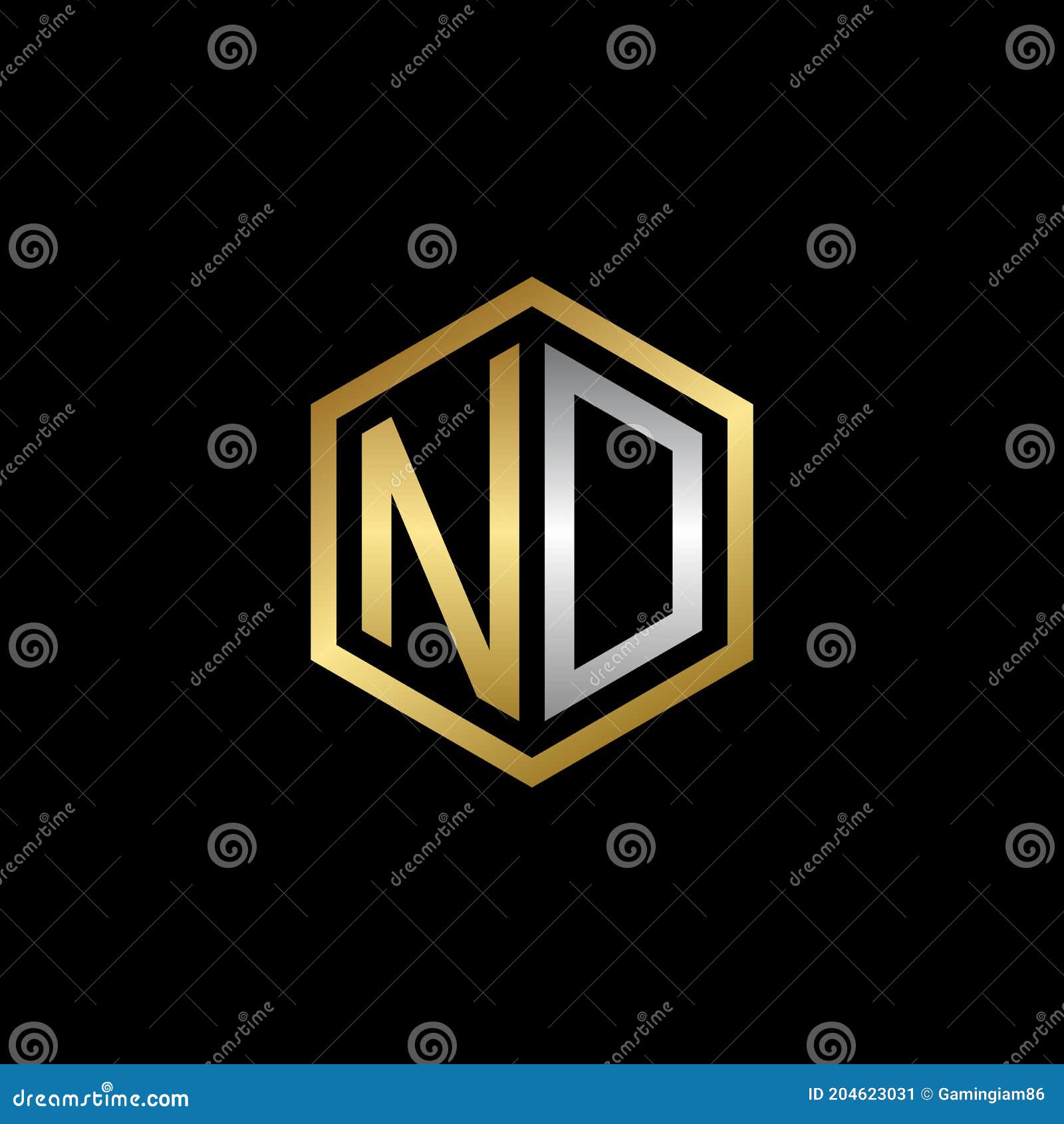 Vector Graphic Initials Letter ND Logo Design Template Stock Vector ...