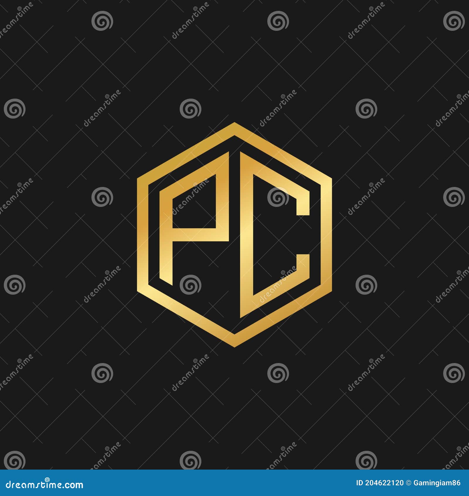Vector Graphic Initials Letter PC Logo Design Template Stock Vector ...