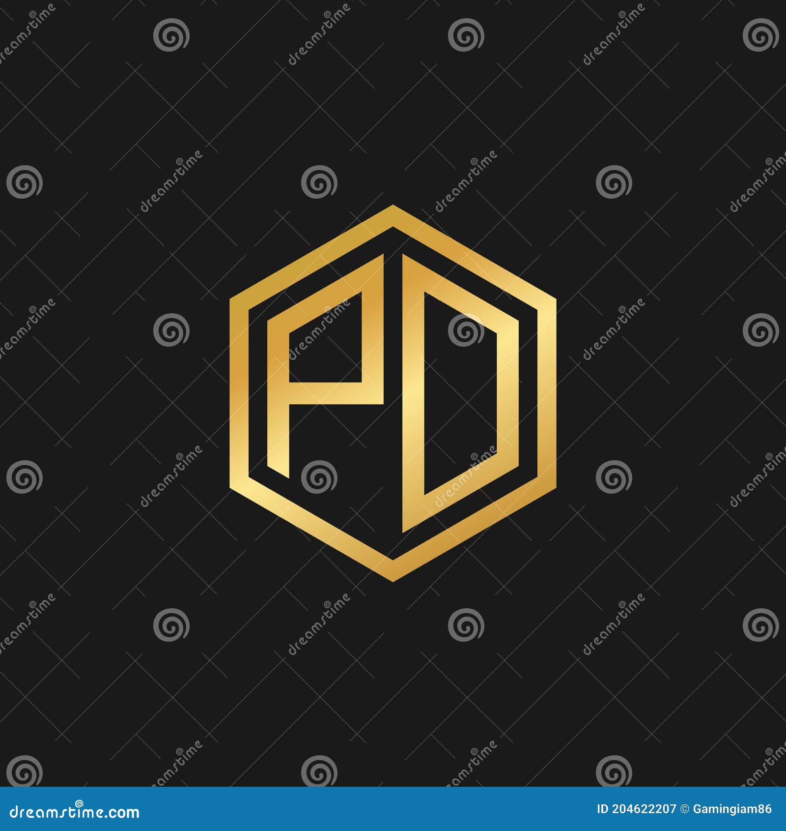 Vector Graphic Initials Letter PD Logo Design Template Stock Vector ...