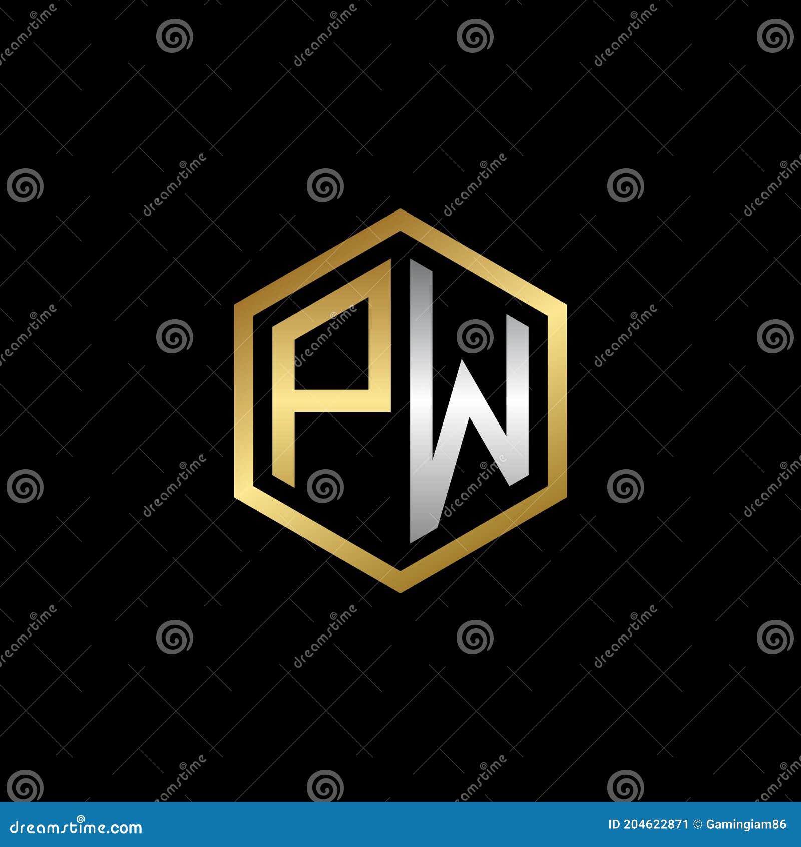 Vector Graphic Initials Letter PW Logo Design Template Stock Vector ...