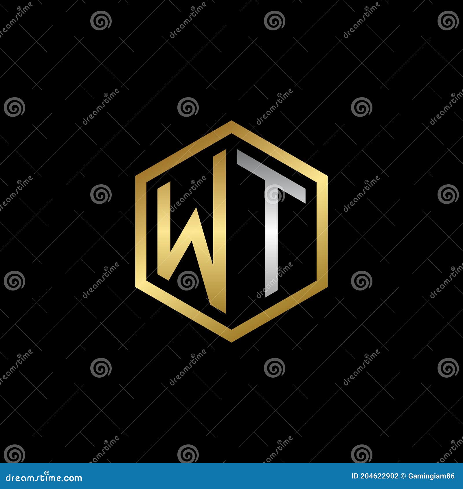 Vector Graphic Initials Letter WT Logo Design Template Stock Vector ...