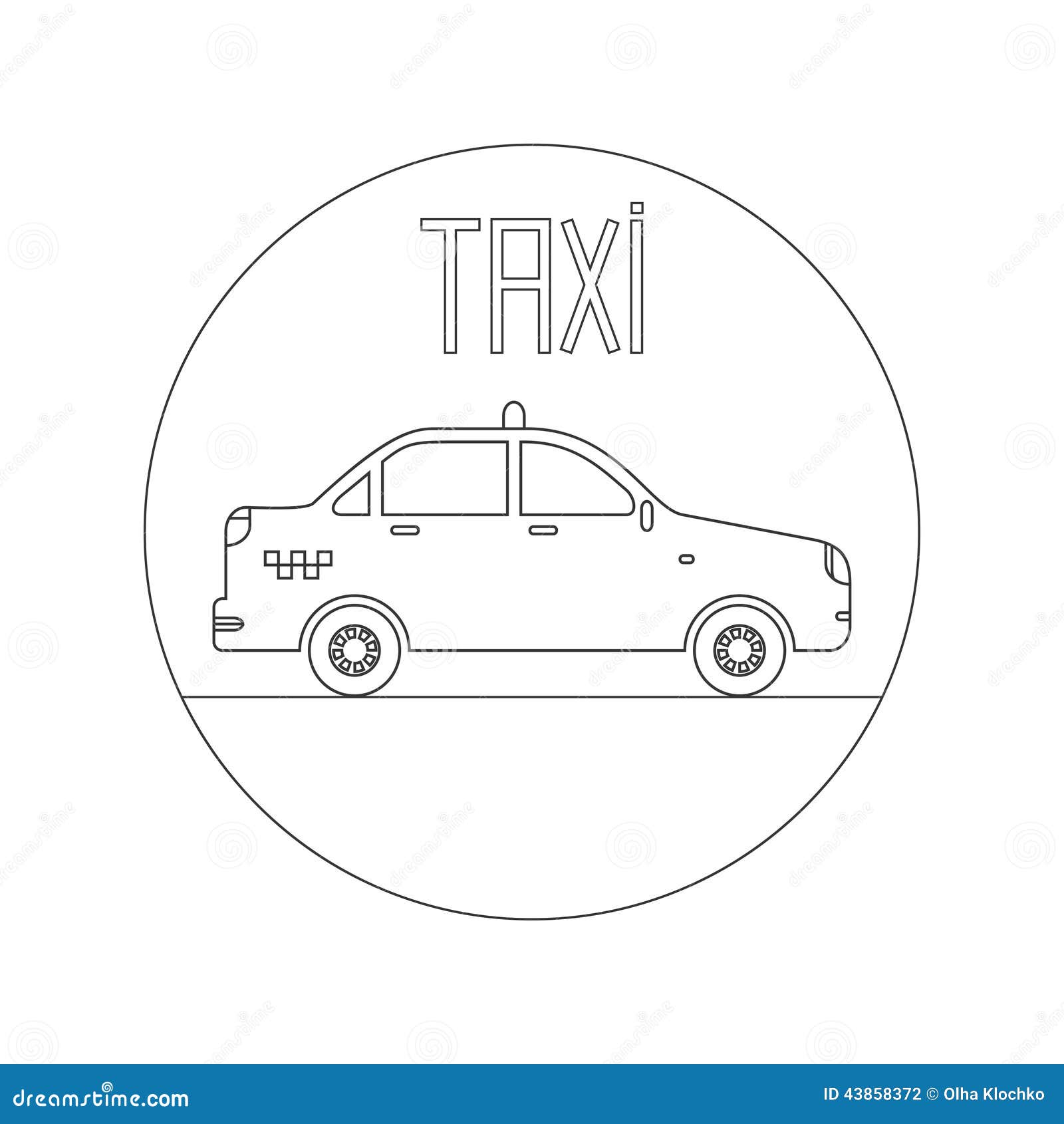 Linear Taxi Icon From Airport Terminal Outline Collection. Thin Line ...