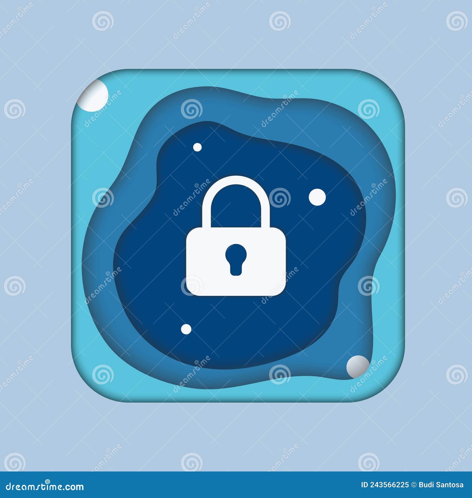 Vector Graphic of Lock Icon Illustration with Blue Color Scheme Stock ...