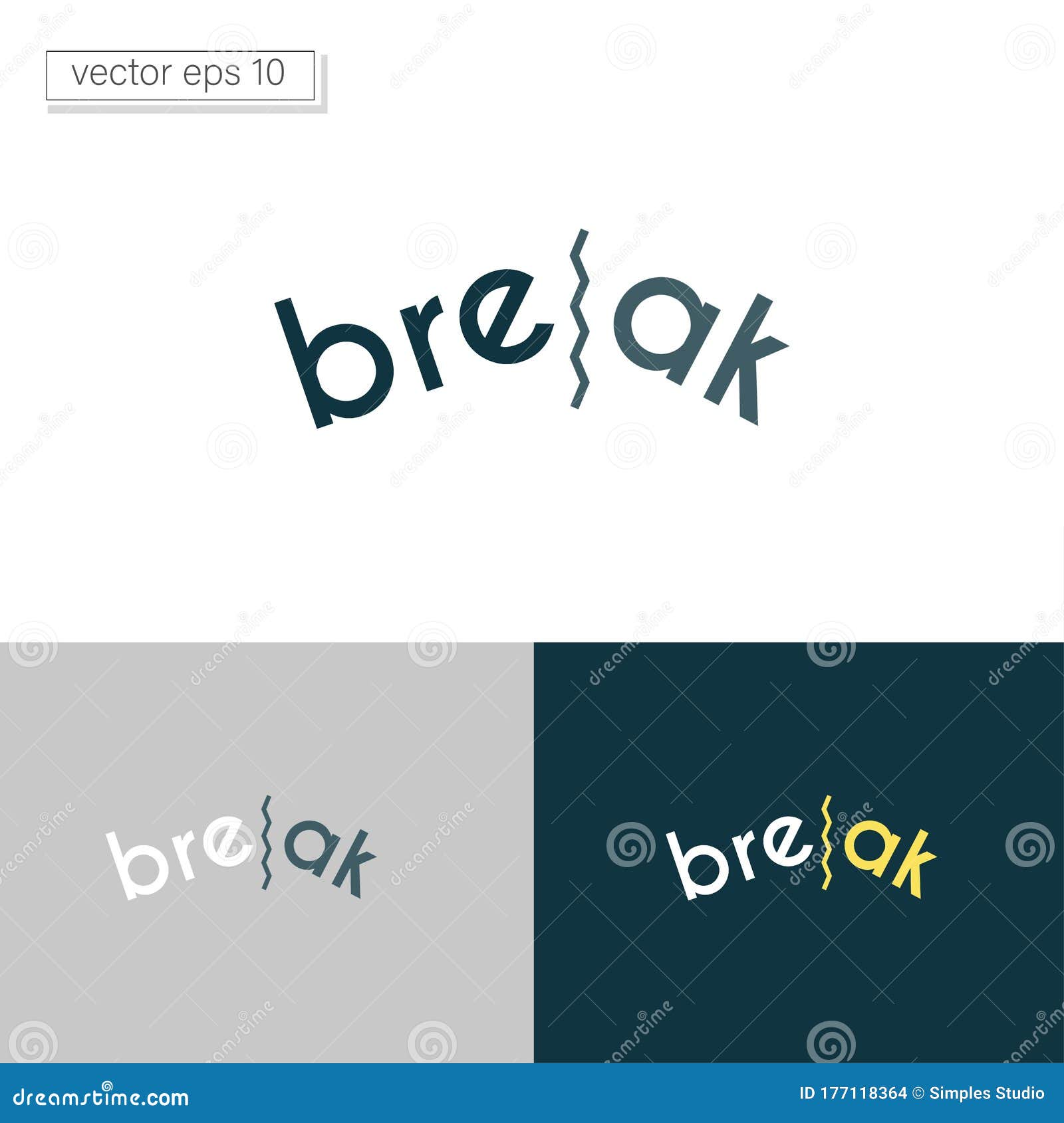 Vector Graphic Logo Breaks with Dividers Stock Vector - Illustration of ...