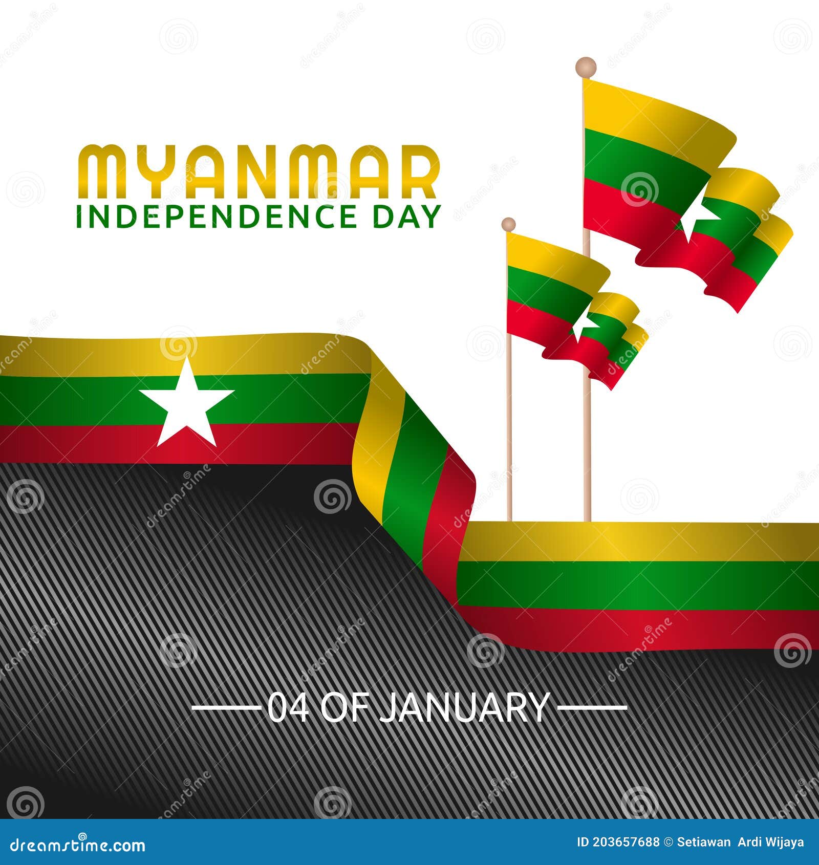 Vector Graphic of Myanmar Independence Day Stock Vector - Illustration ...