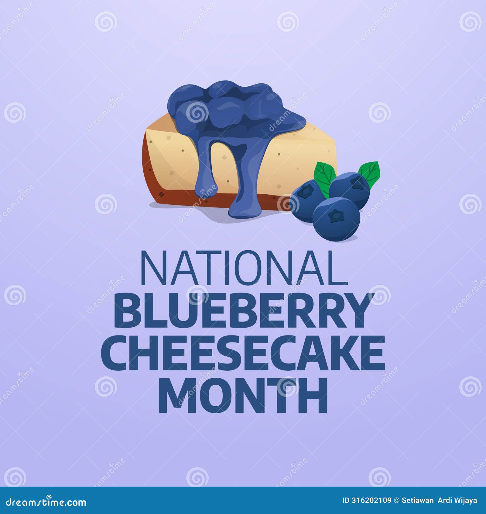 Vector Graphic of National Blueberry Cheesecake Day Ideal for National ...