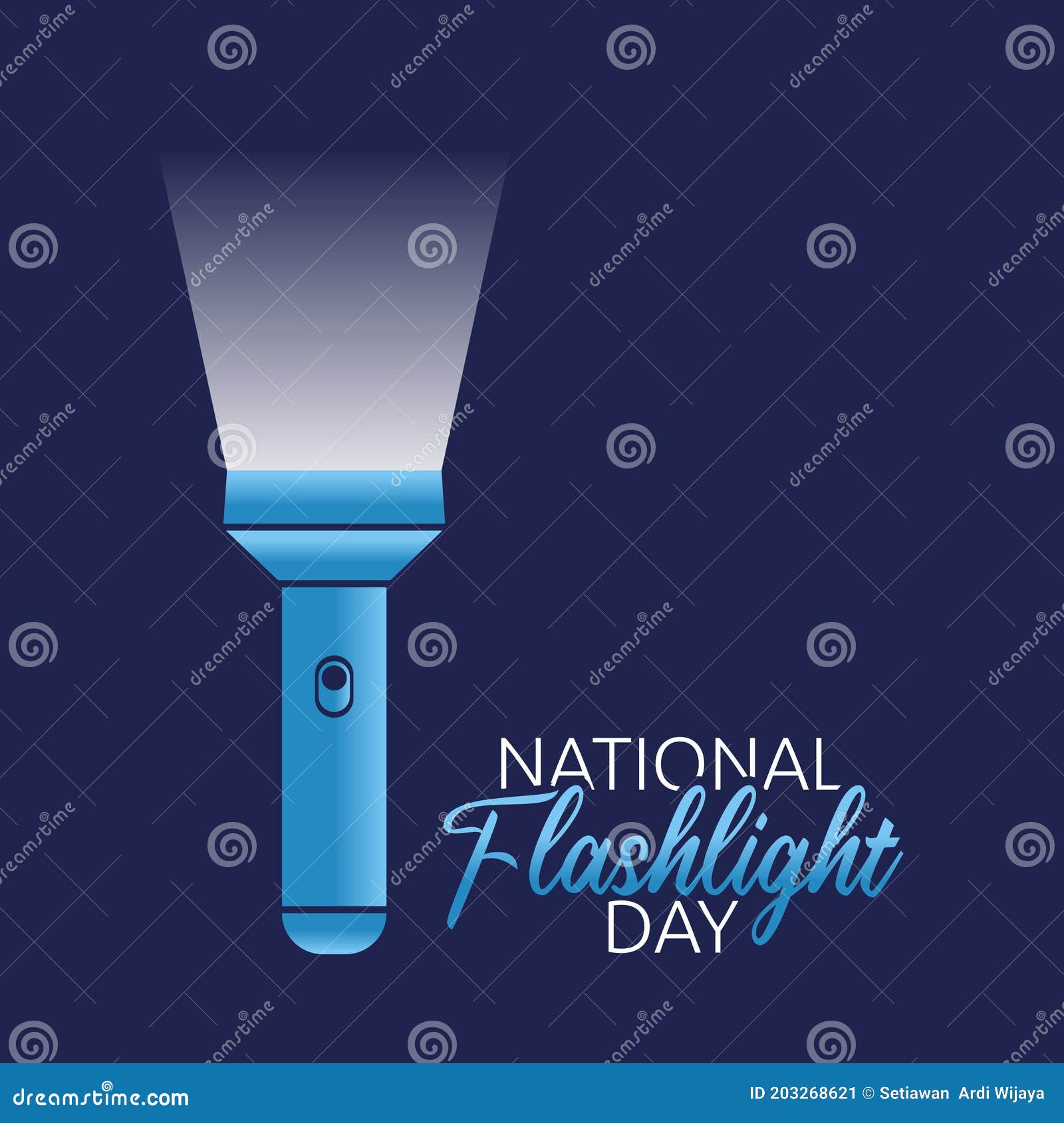 Vector Graphic of National Flashlight Day Stock Vector - Illustration ...