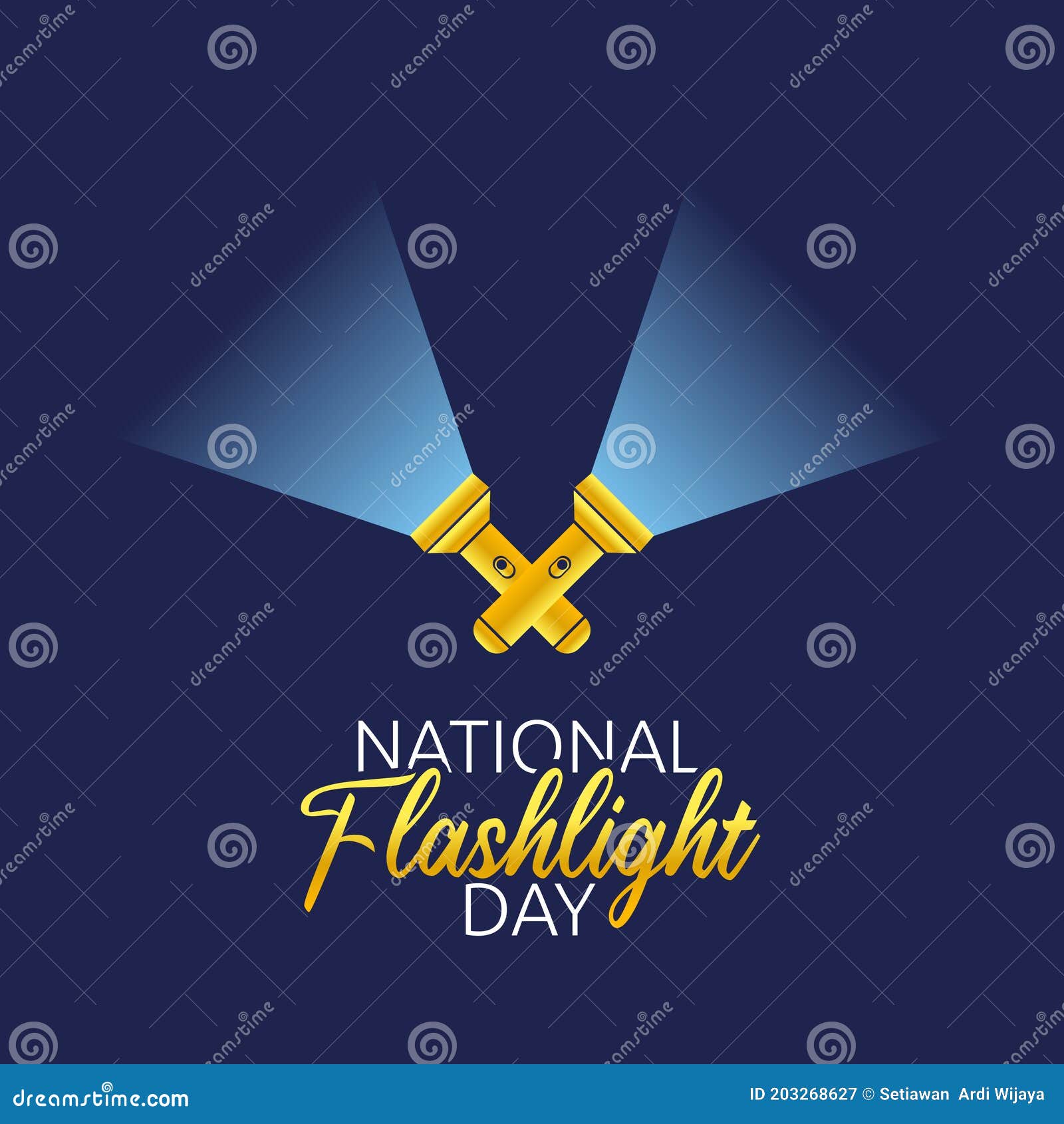 Vector Graphic of National Flashlight Day Stock Vector - Illustration ...