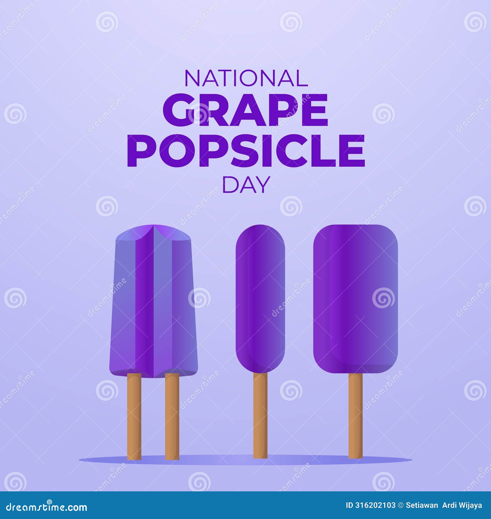 Vector Graphic of National Grape Popsicle Day Ideal for National Grape ...