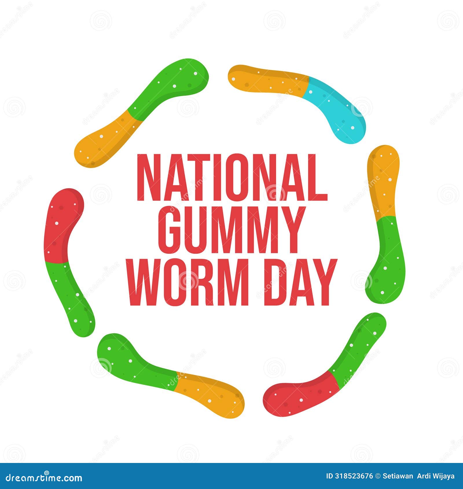 Vector Graphic of National Gummi Worm Day Ideal for National Gummi Worm ...