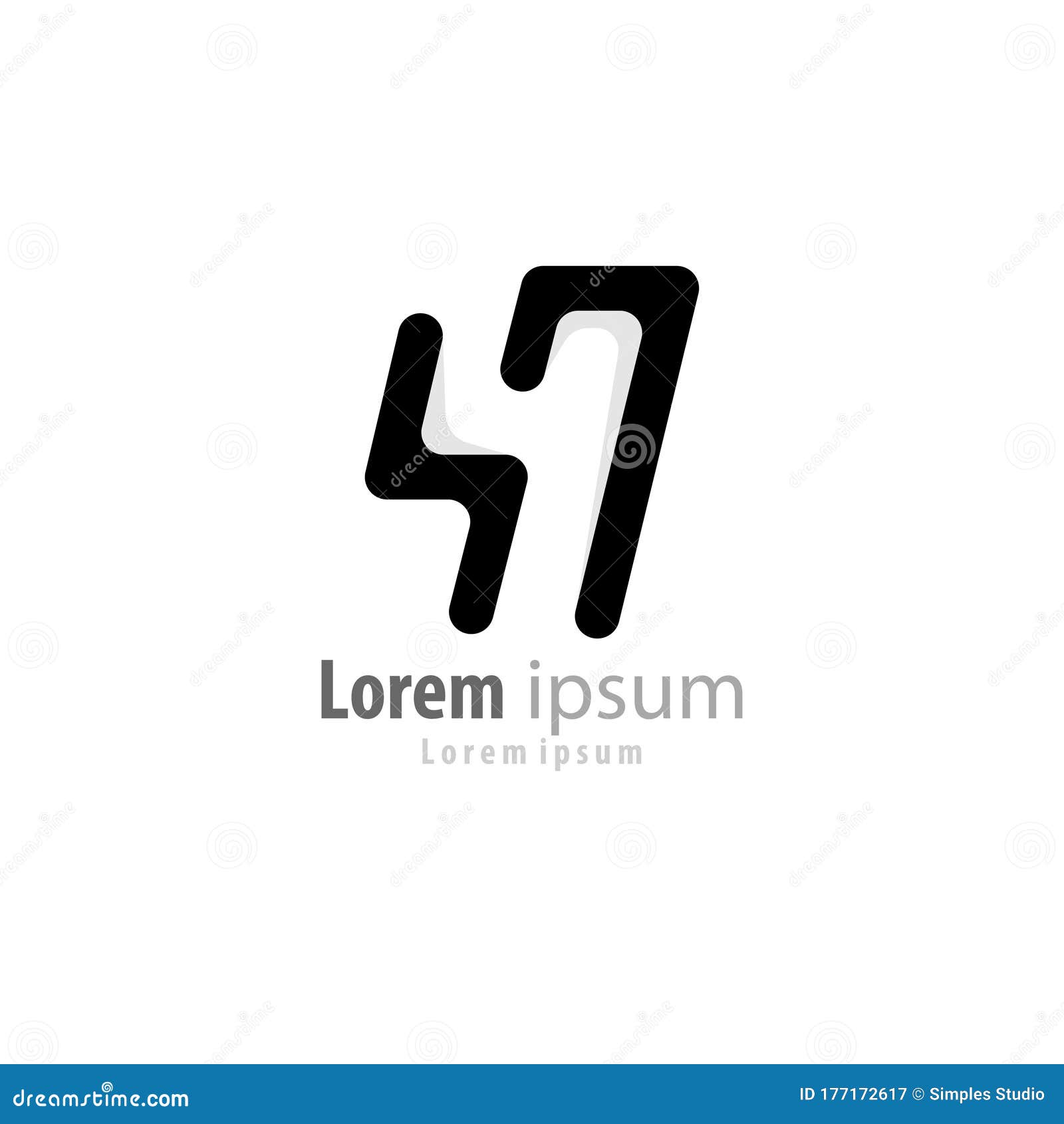 Vector Graphic of Number 47 Logo Design Stock Vector - Illustration of ...