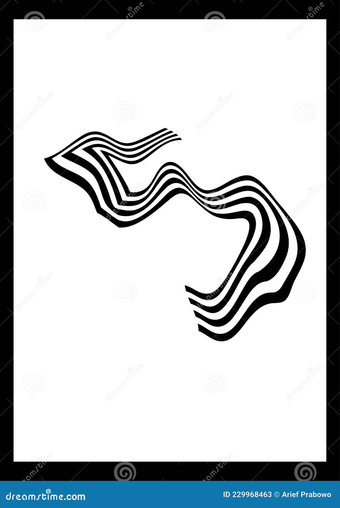 Vector Graphic Number 5 with Wave Lines Stock Vector - Illustration of ...