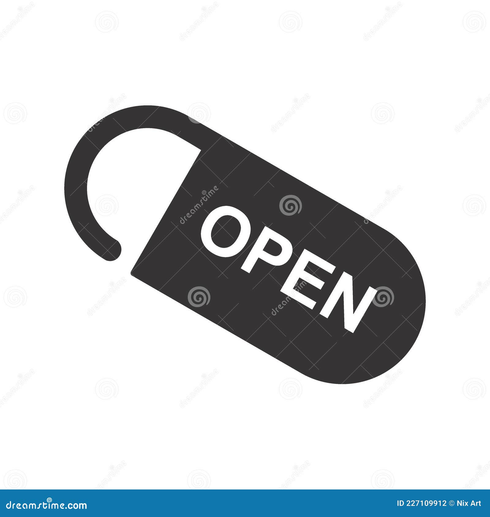 Vector Graphic of Open Tag - Black Style - Simple Illustration ...