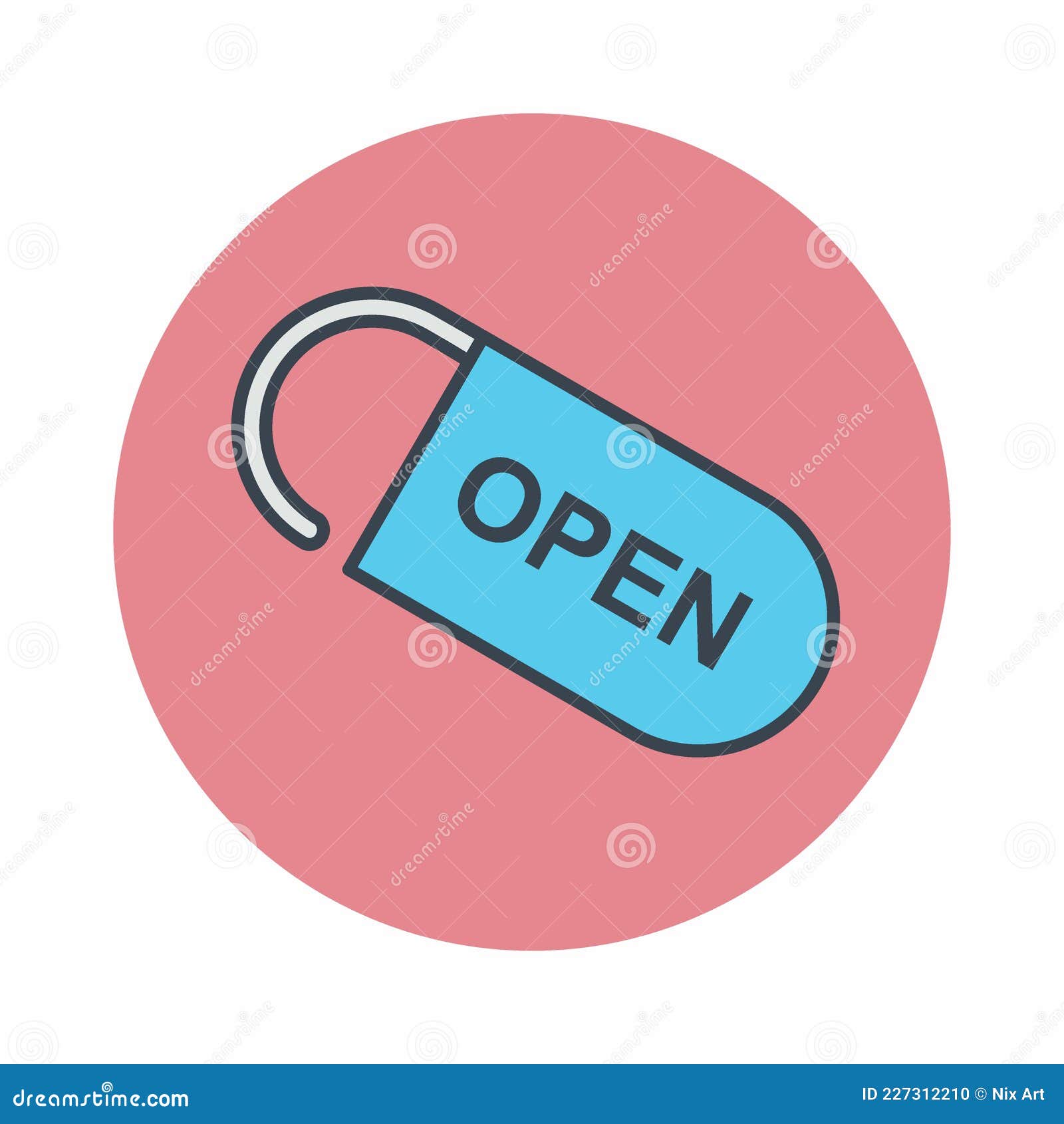 Vector Graphic of Open Tag - Color Mate Style - Simple Illustration ...