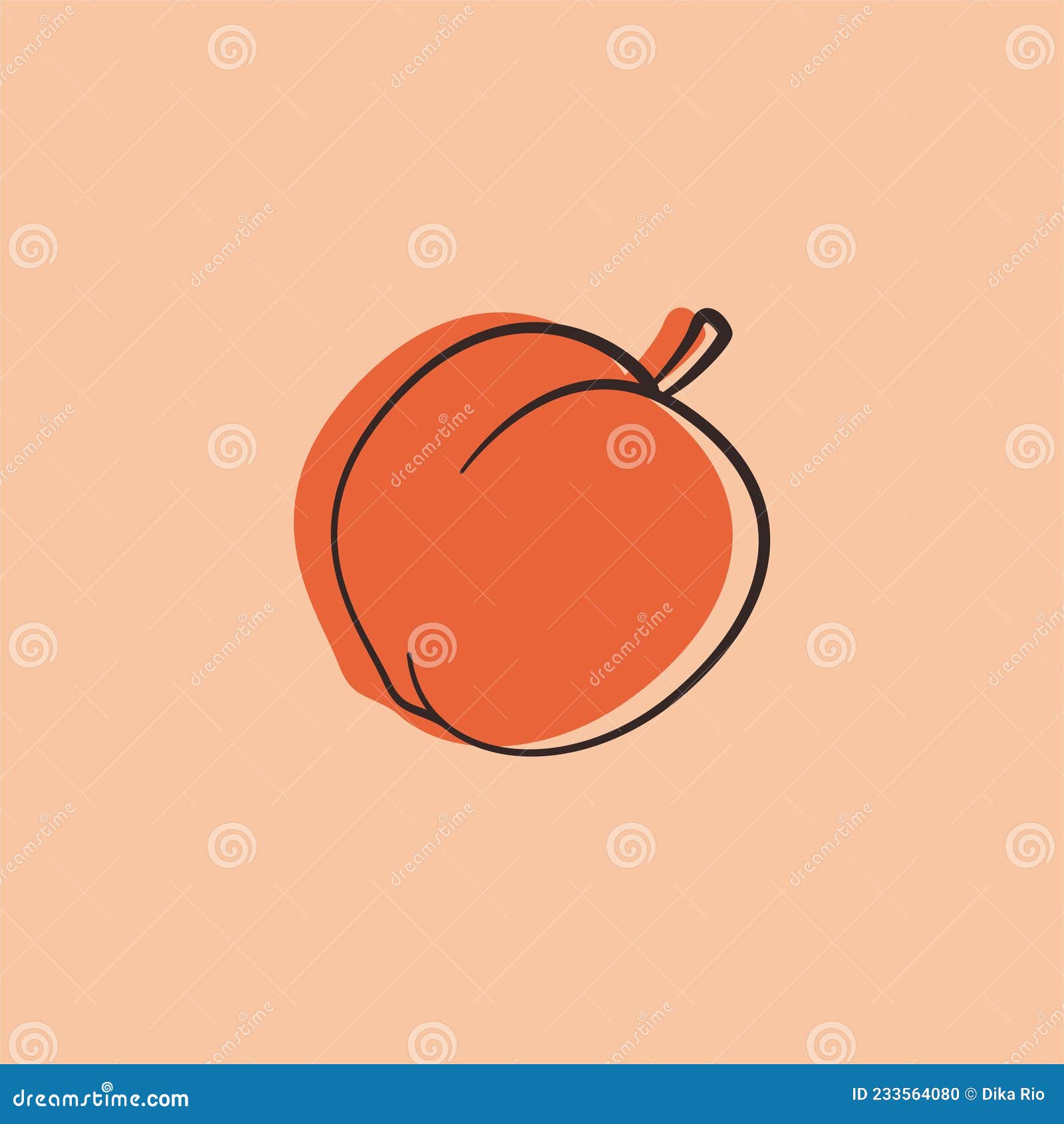 Vector graphic of a peach. stock vector. Illustration of vector - 233564080