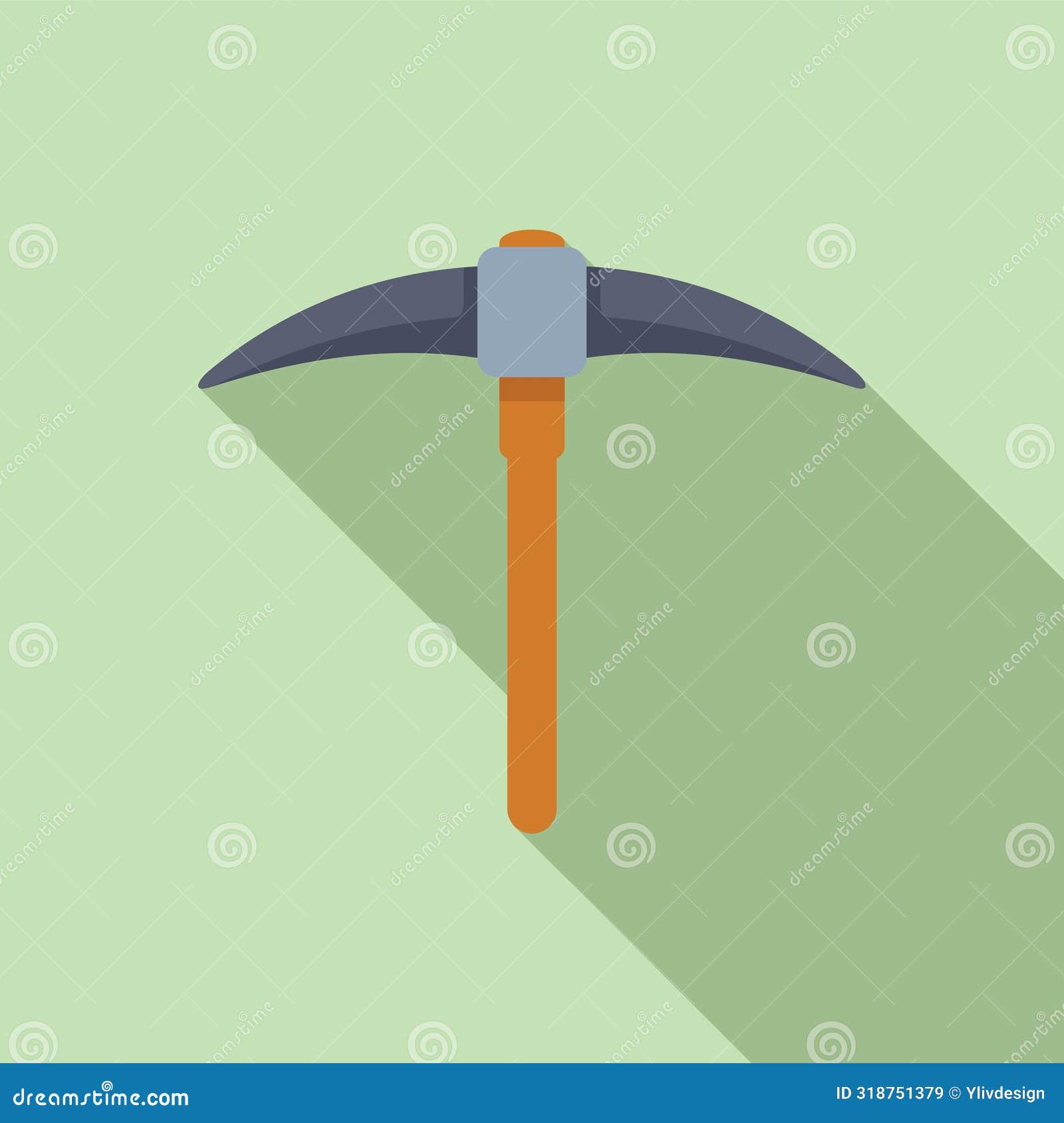 Flat Design Illustration of a Pickaxe Stock Illustration - Illustration ...
