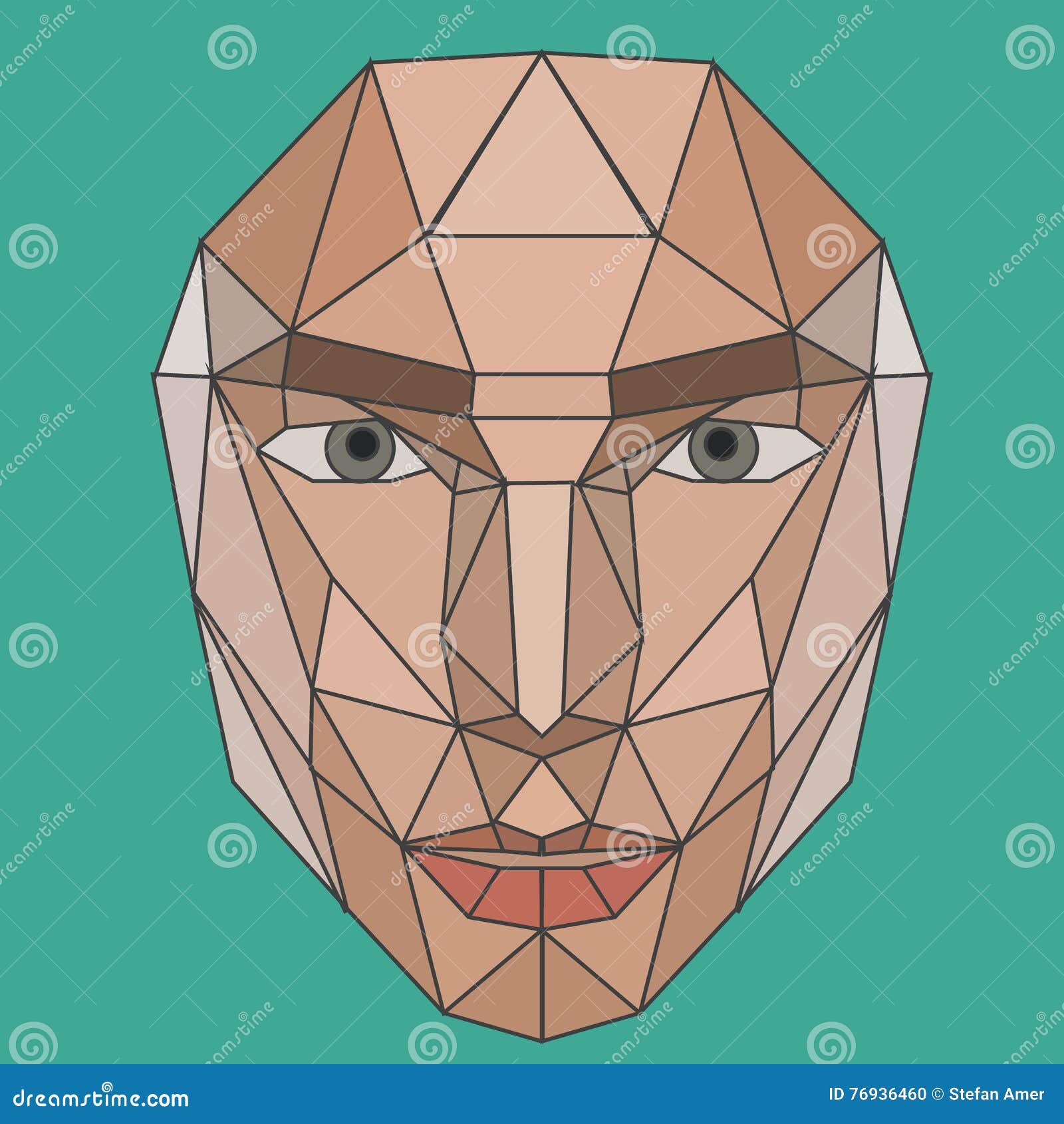 Vector Graphic Polygon Face of a Girl Stock Vector - Illustration of ...