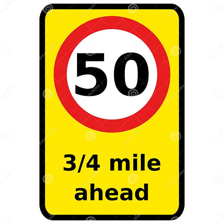 Vector Graphic of a Rectangular Yellow Sign Warning of Mandatory Speed ...