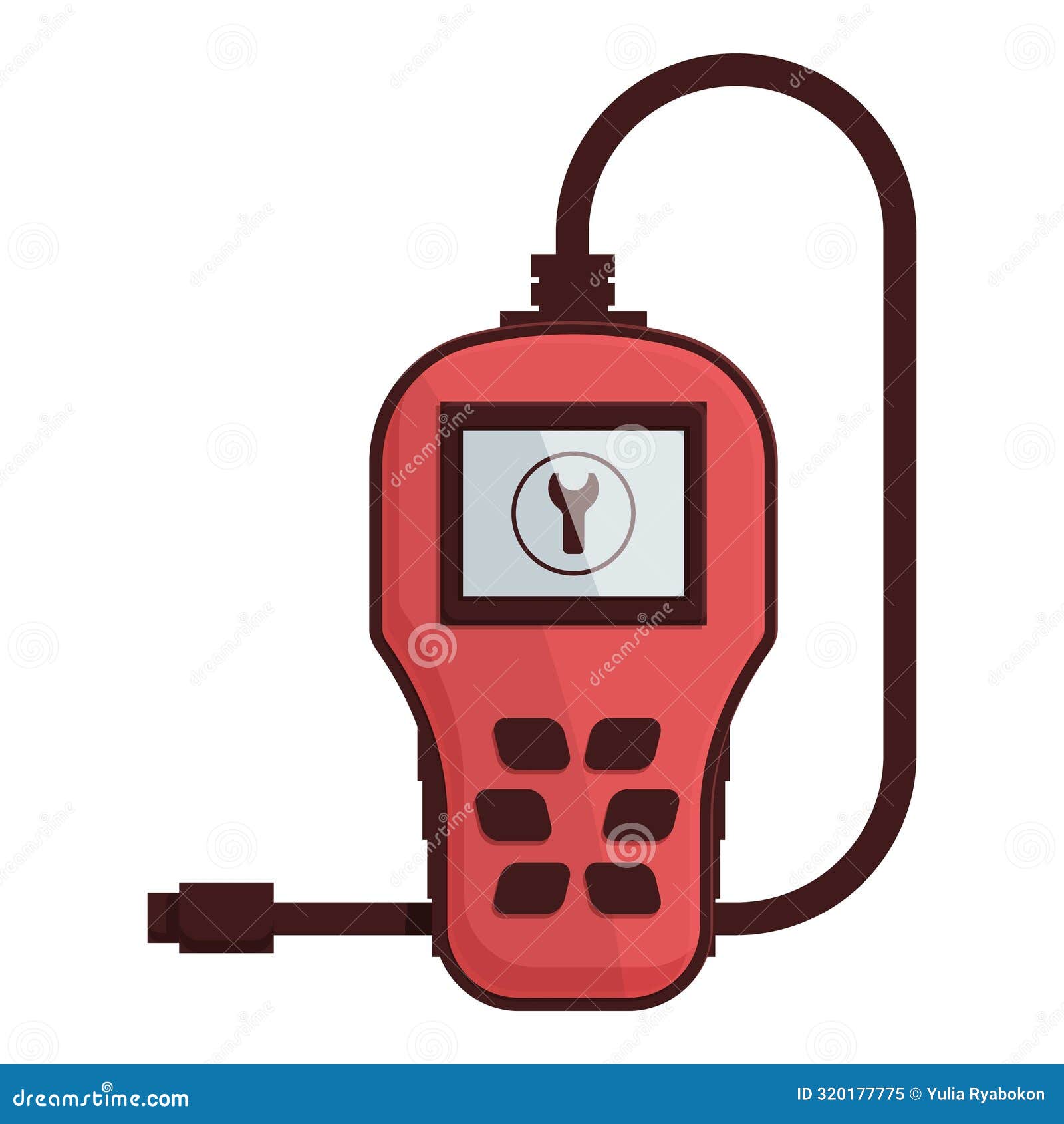 Vector Graphic of a Red Digital Multimeter, Isolated on a White ...