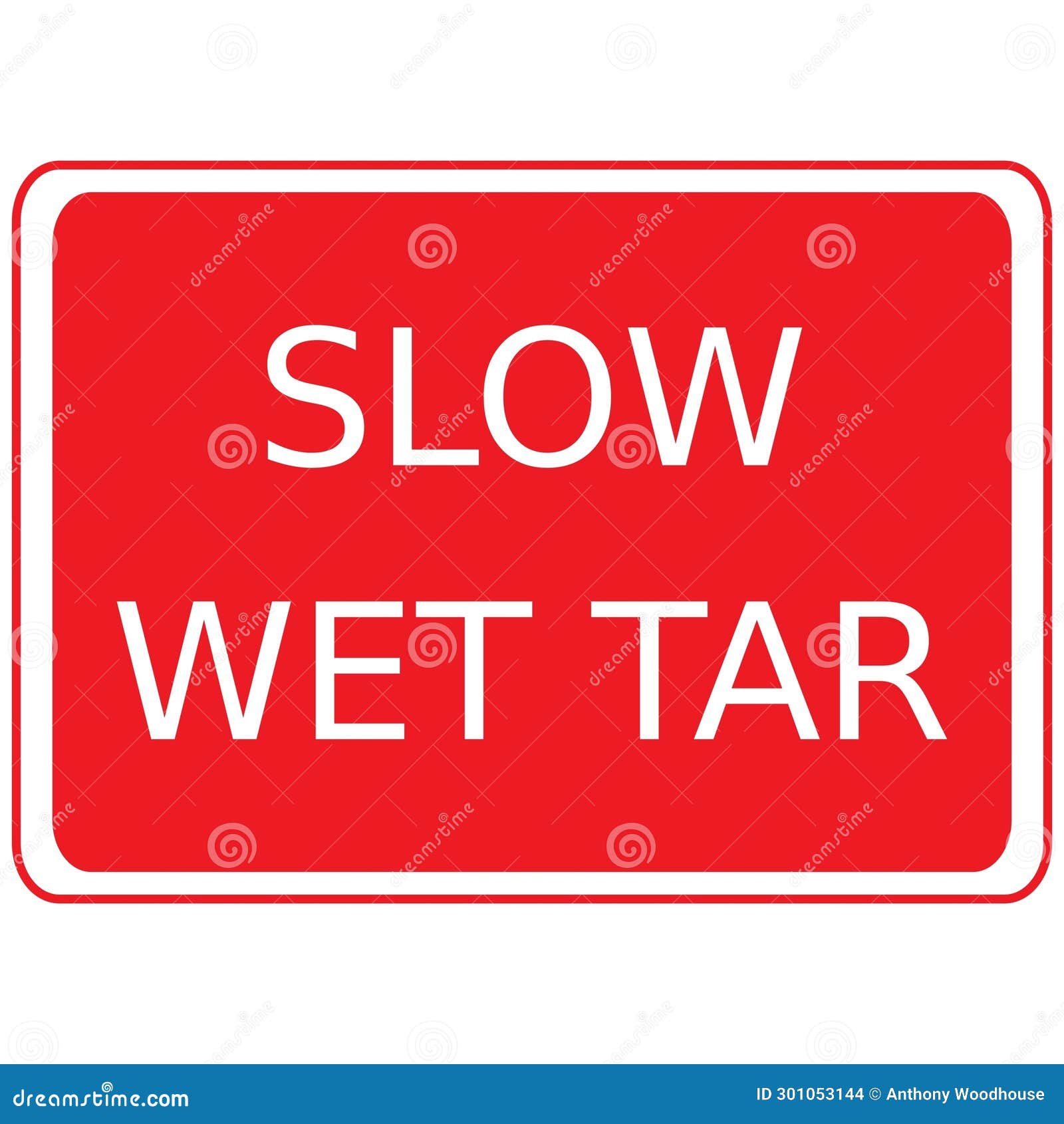 Vector Graphic of a Red Rectangular Sign Warning of a Temporary Hazard ...