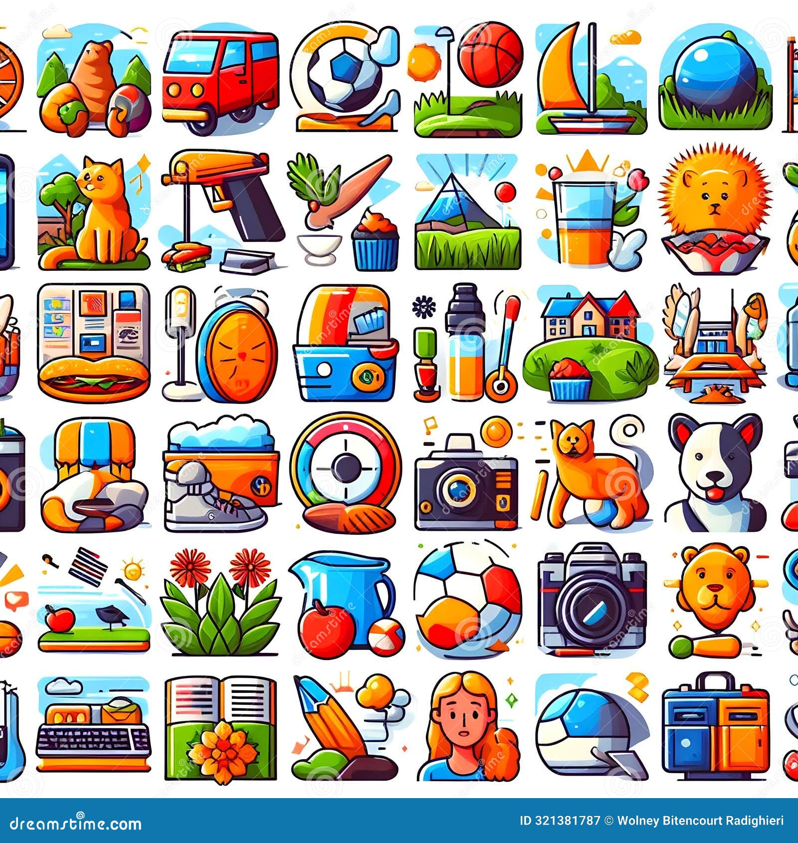 Image of Everyday Objects 3 Stock Illustration - Illustration of random ...