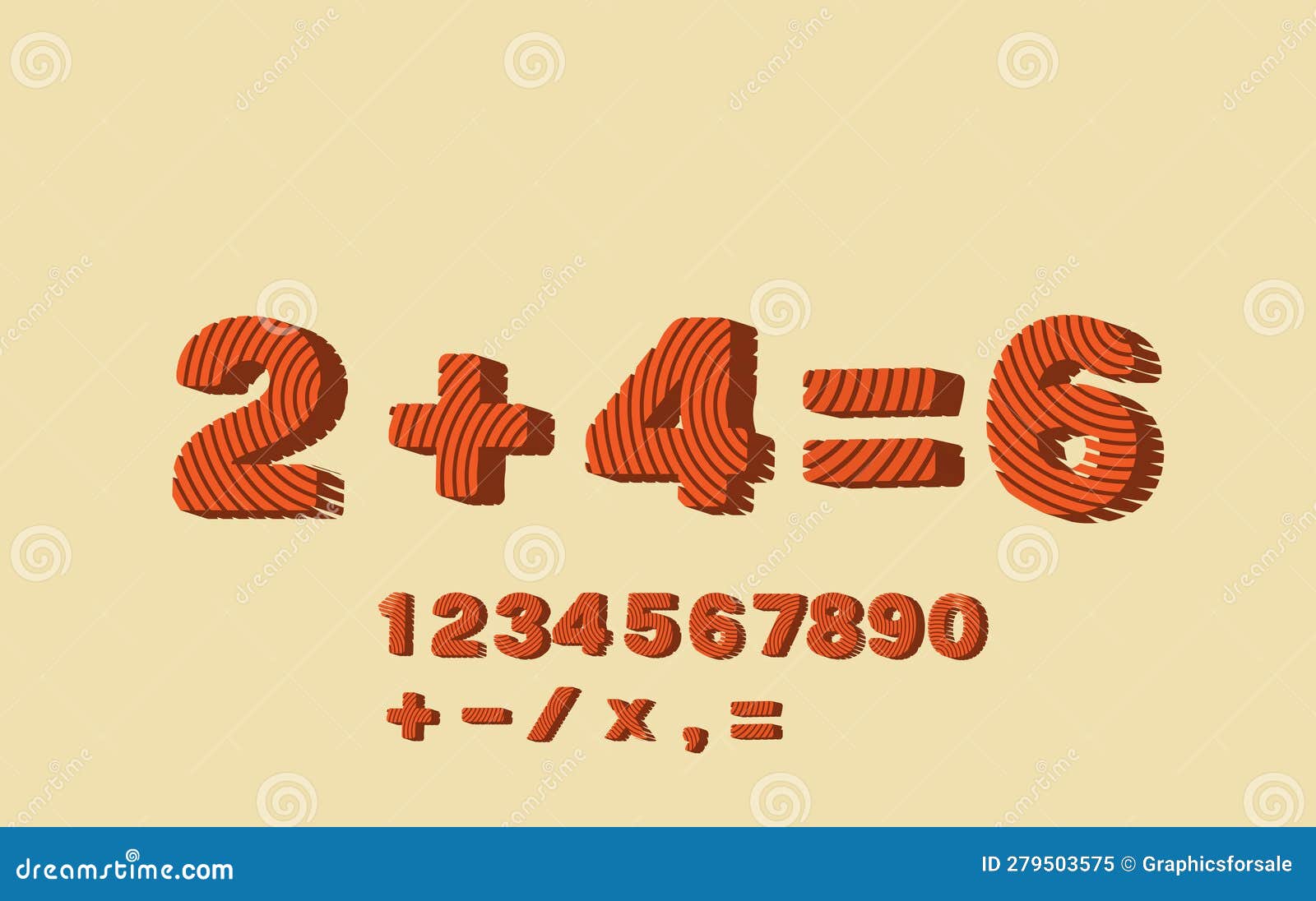 Vector Graphic Retro Style Digits Set Stock Vector - Illustration of ...