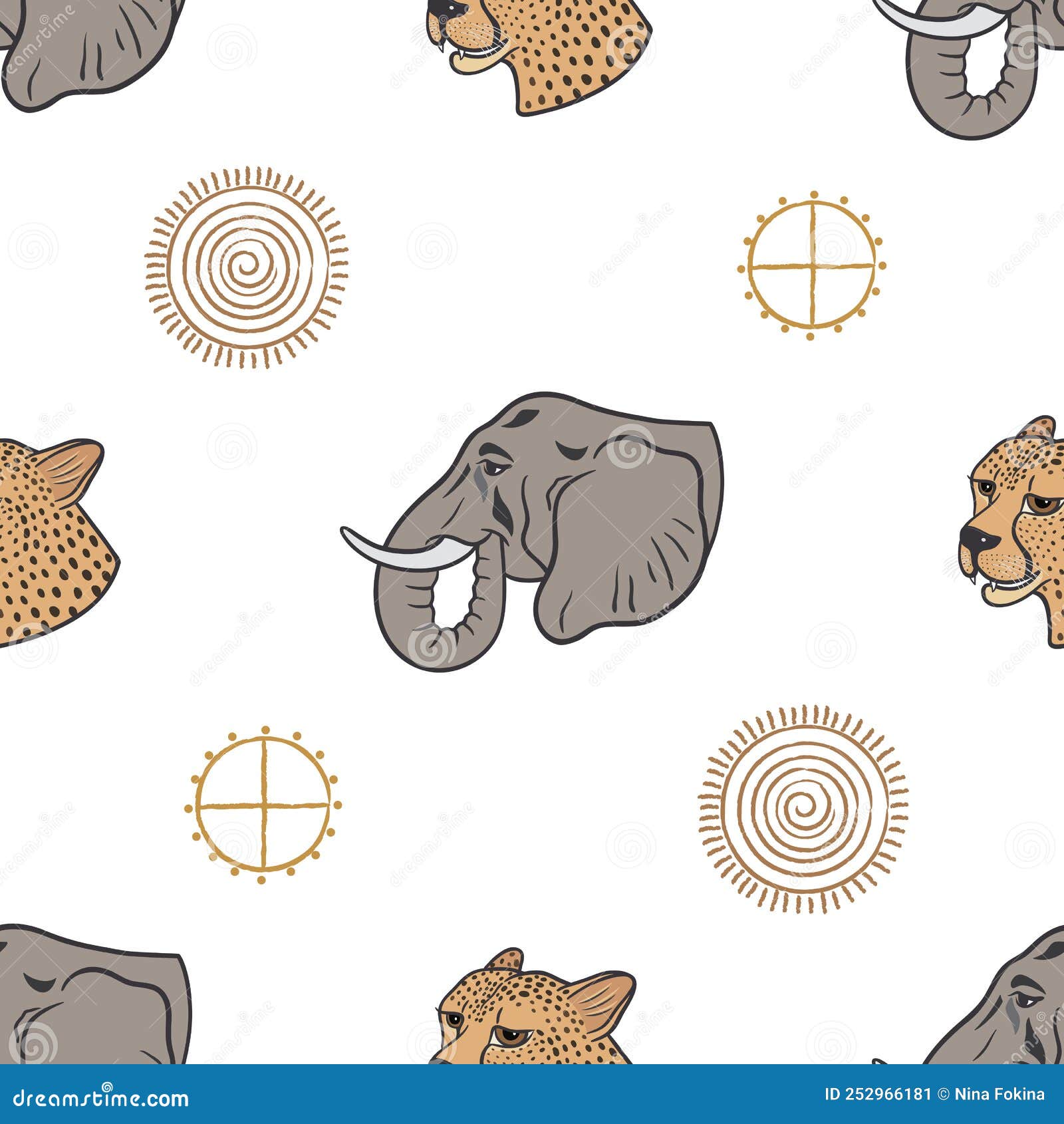 Vector Graphic Seamless Pattern with African Animals 2 Stock Vector ...