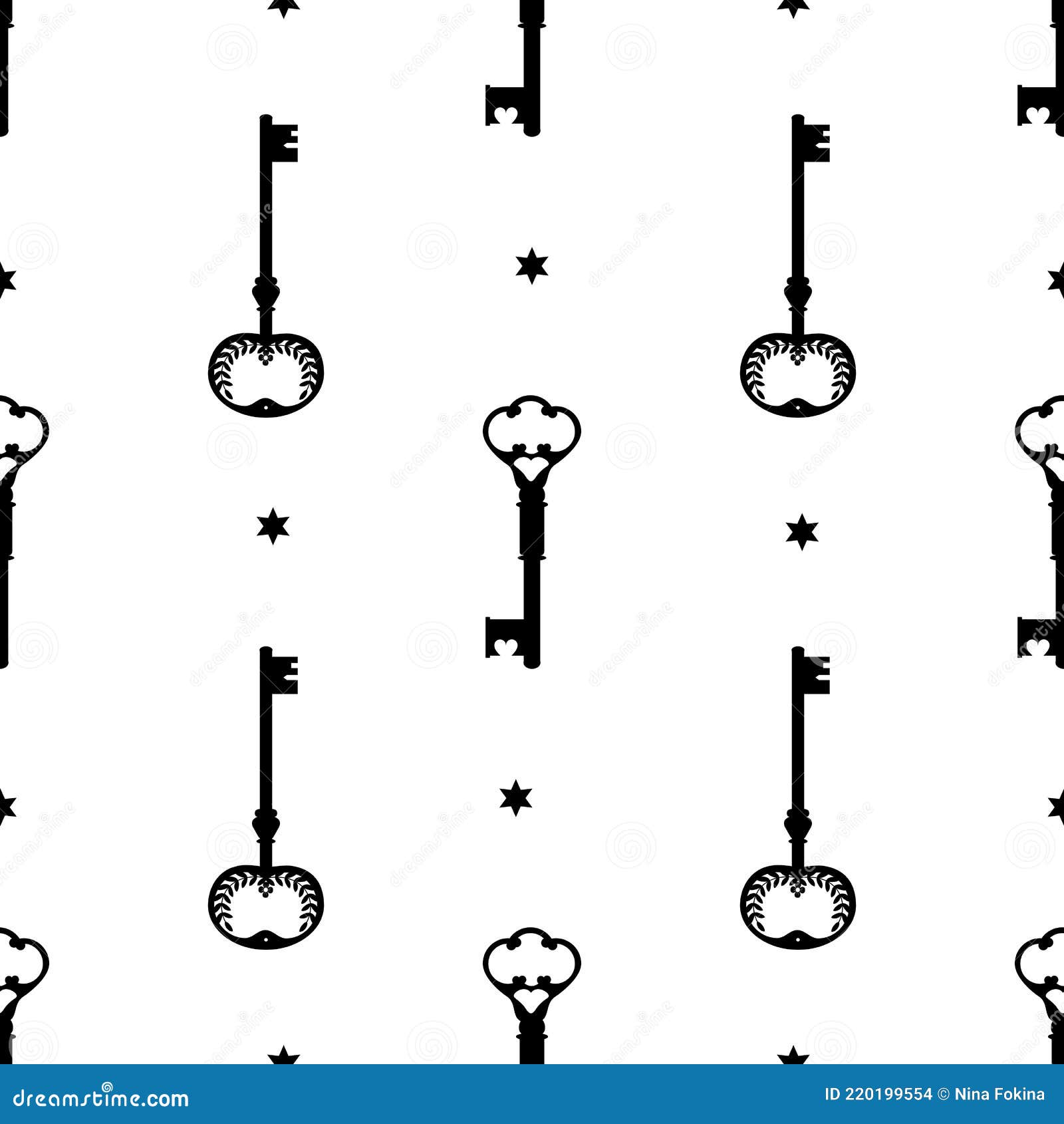 Vector Graphic Seamless Pattern with Key Silhouettes-01 Stock Vector ...