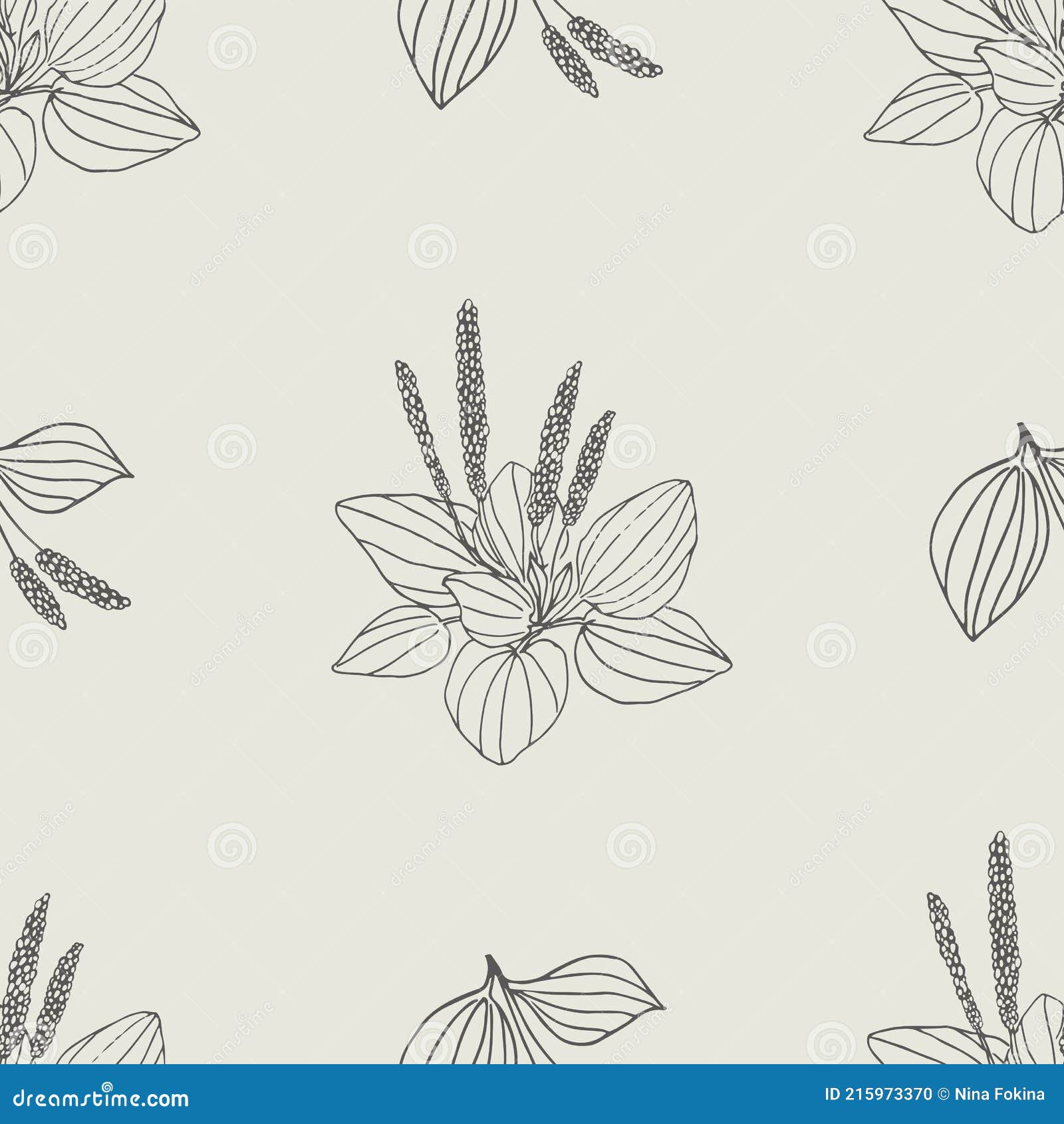 Vector Graphic Seamless Pattern with Plantain Plant Stock Vector ...