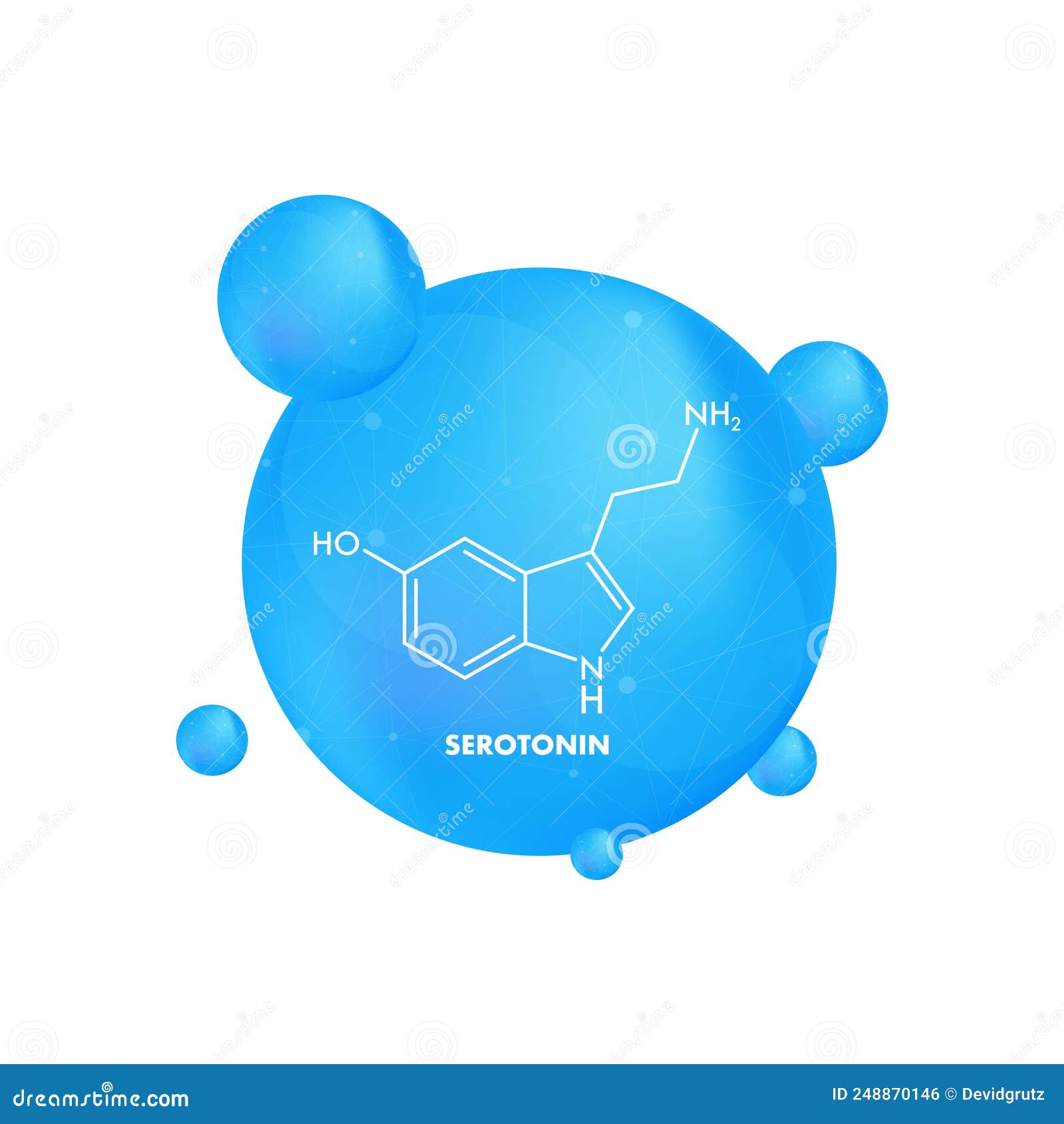Vector Graphic. Serotonin Editable Stroke Outline Icon Isolated on ...