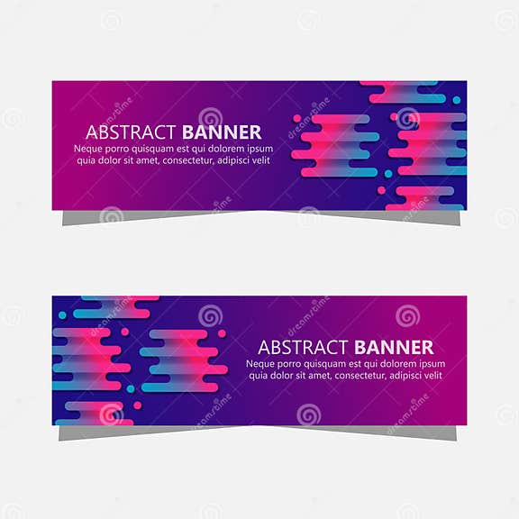 Vector Graphic of Set Abstract Web Banner with Text . Stock ...