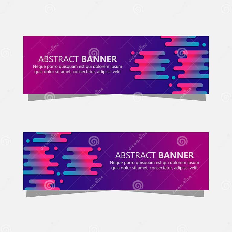 Vector Graphic of Set Abstract Web Banner with Text . Stock ...