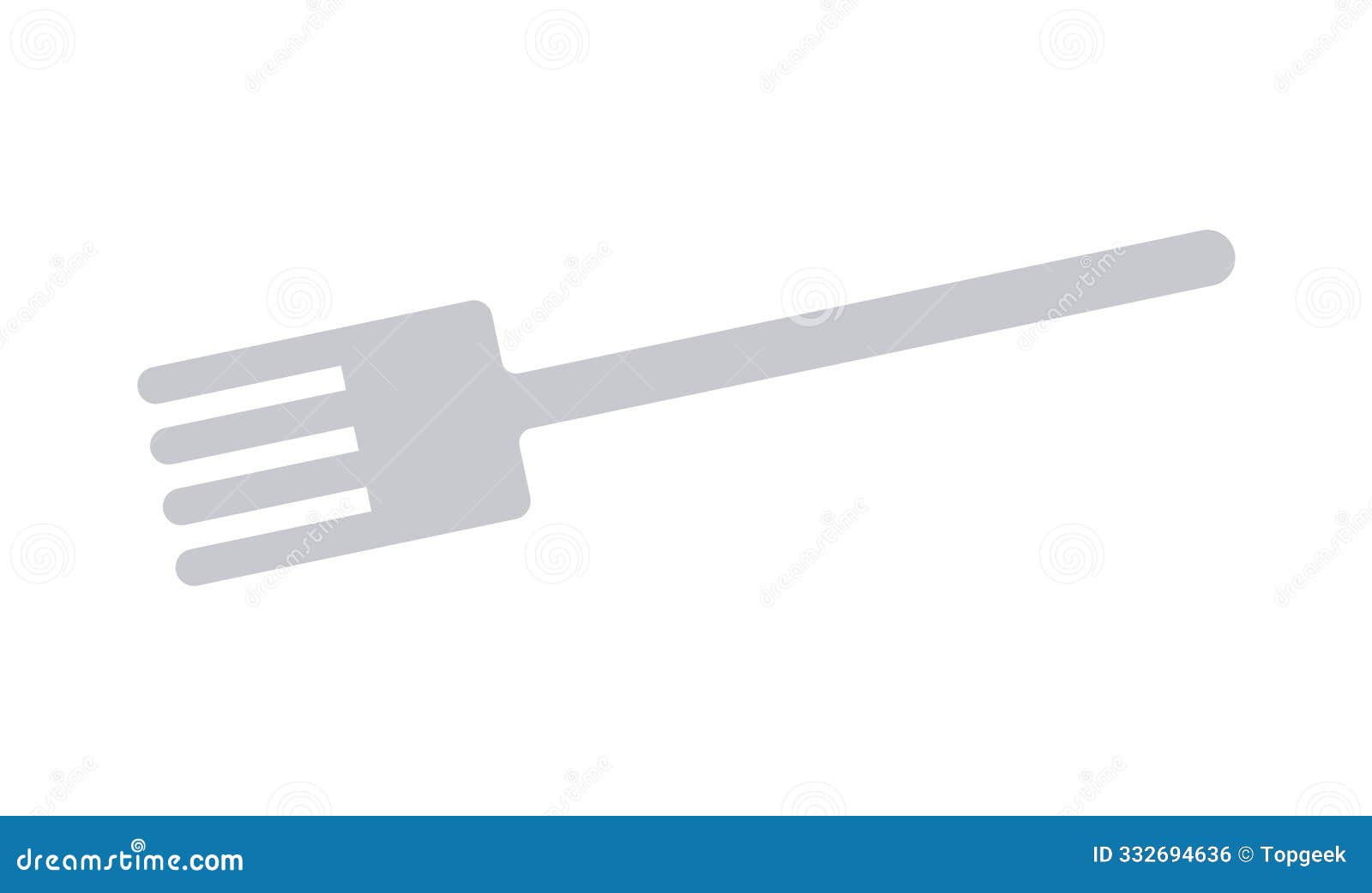 Minimalistic Illustration of a Silver Fork on White Background ...